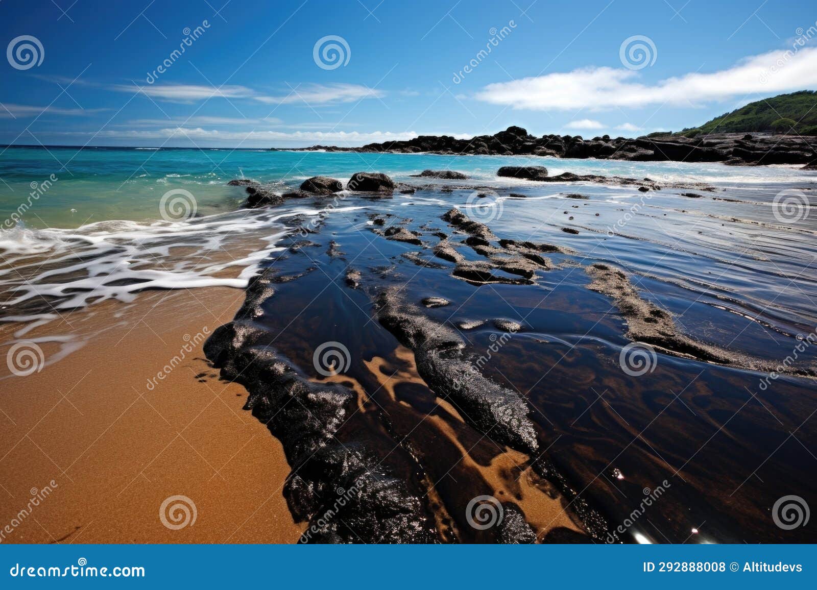 An Oil Spill Spreading Over the Ocean Stock Photo - Image of generated ...