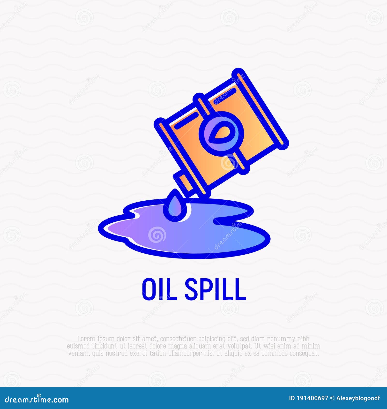 Oil Spill Thin Line Icon. Modern Vector Illustration of Toxic Disaster ...