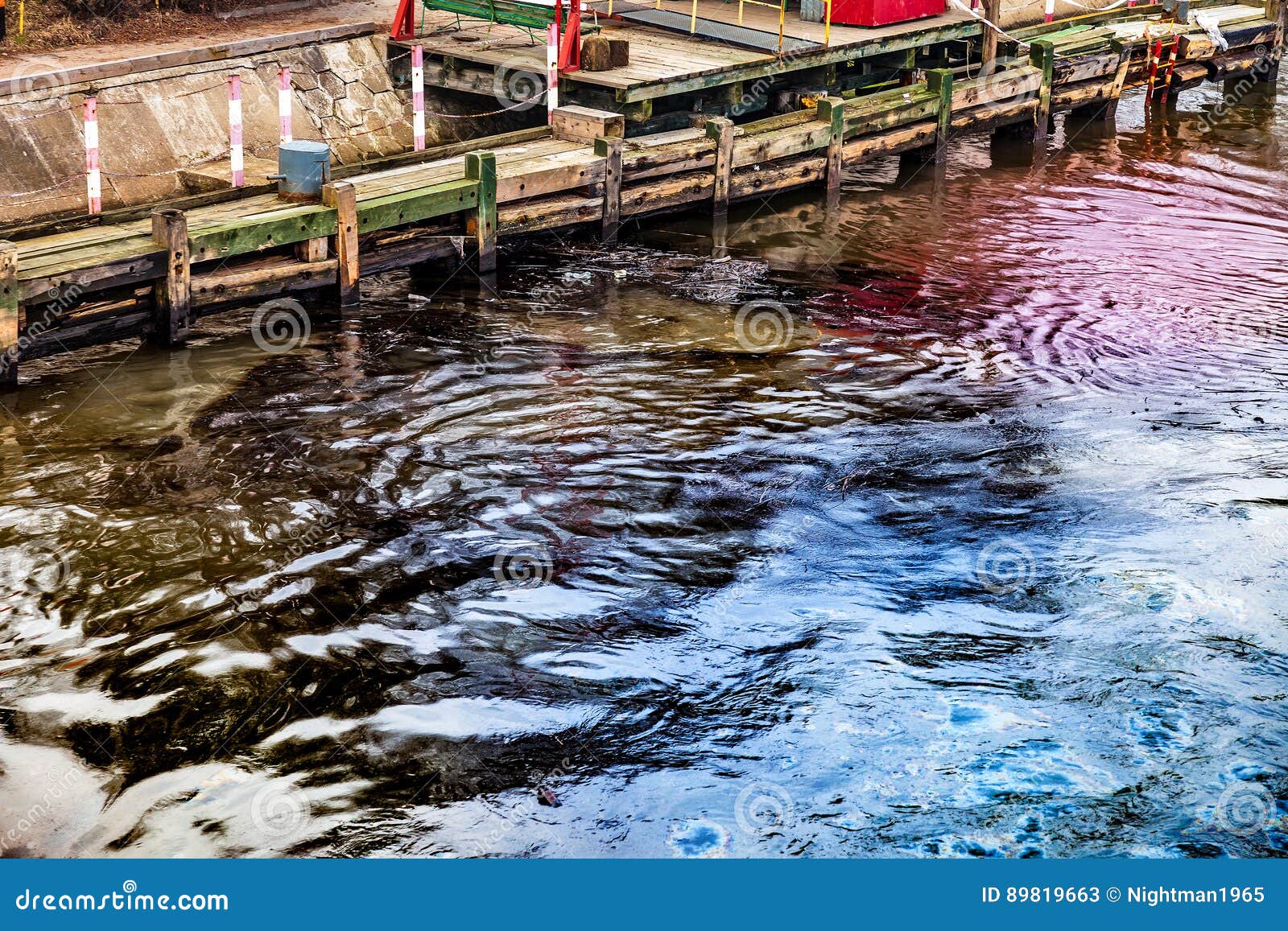 Oil spill on water stock image. Image of danger, chemical - 89819663
