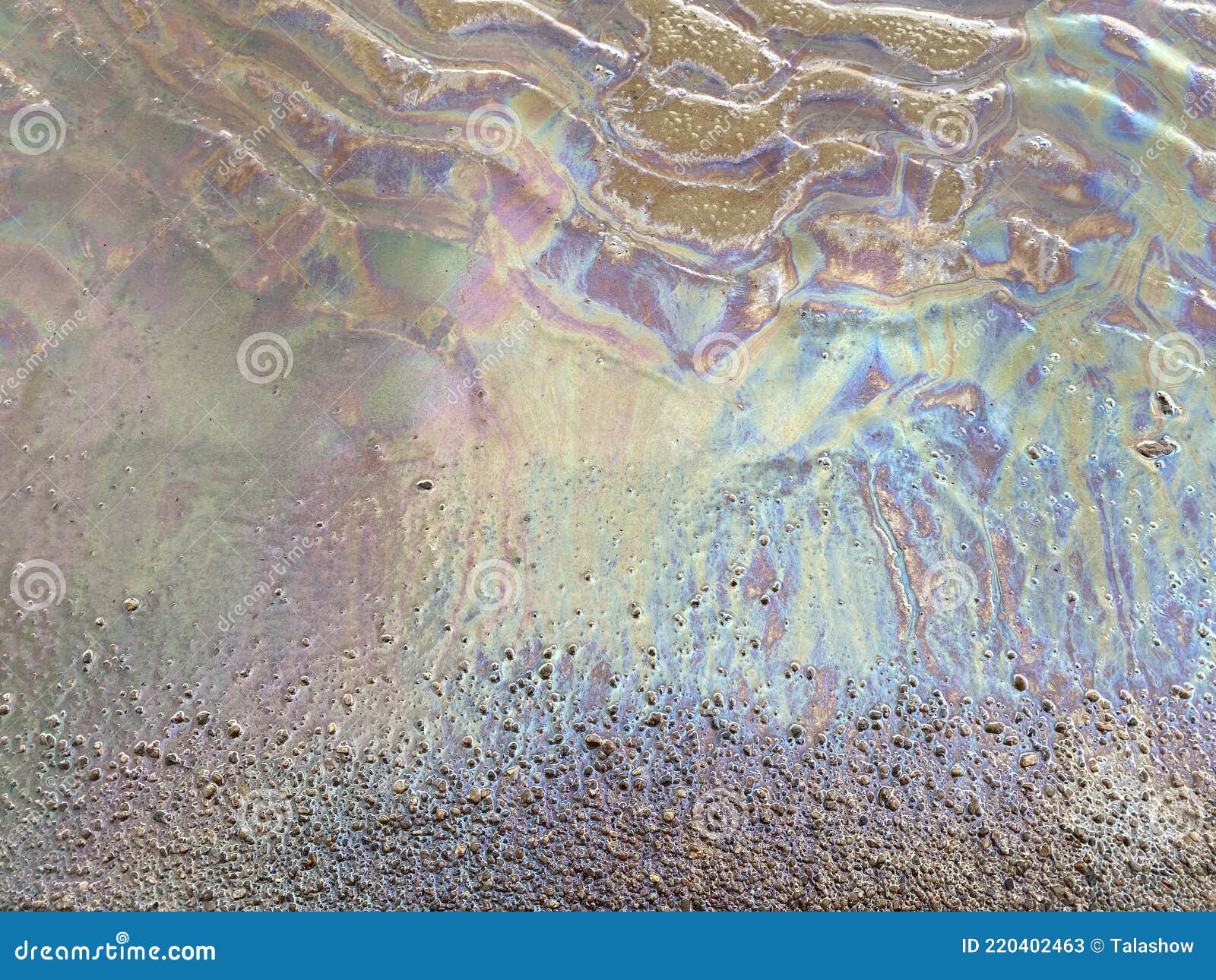 Oil spills on the sand stock image. Image of blob, stain - 220402463