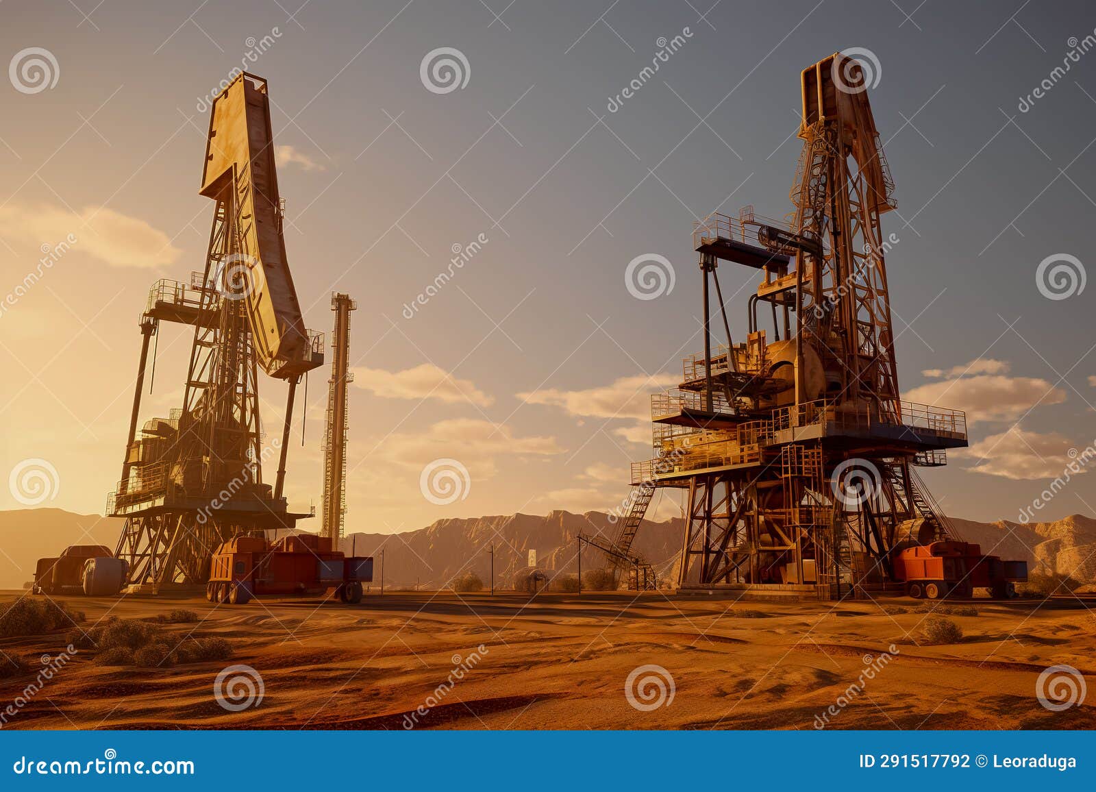Oil Station Drilling Rig and Oil Production. Generative AI Stock ...