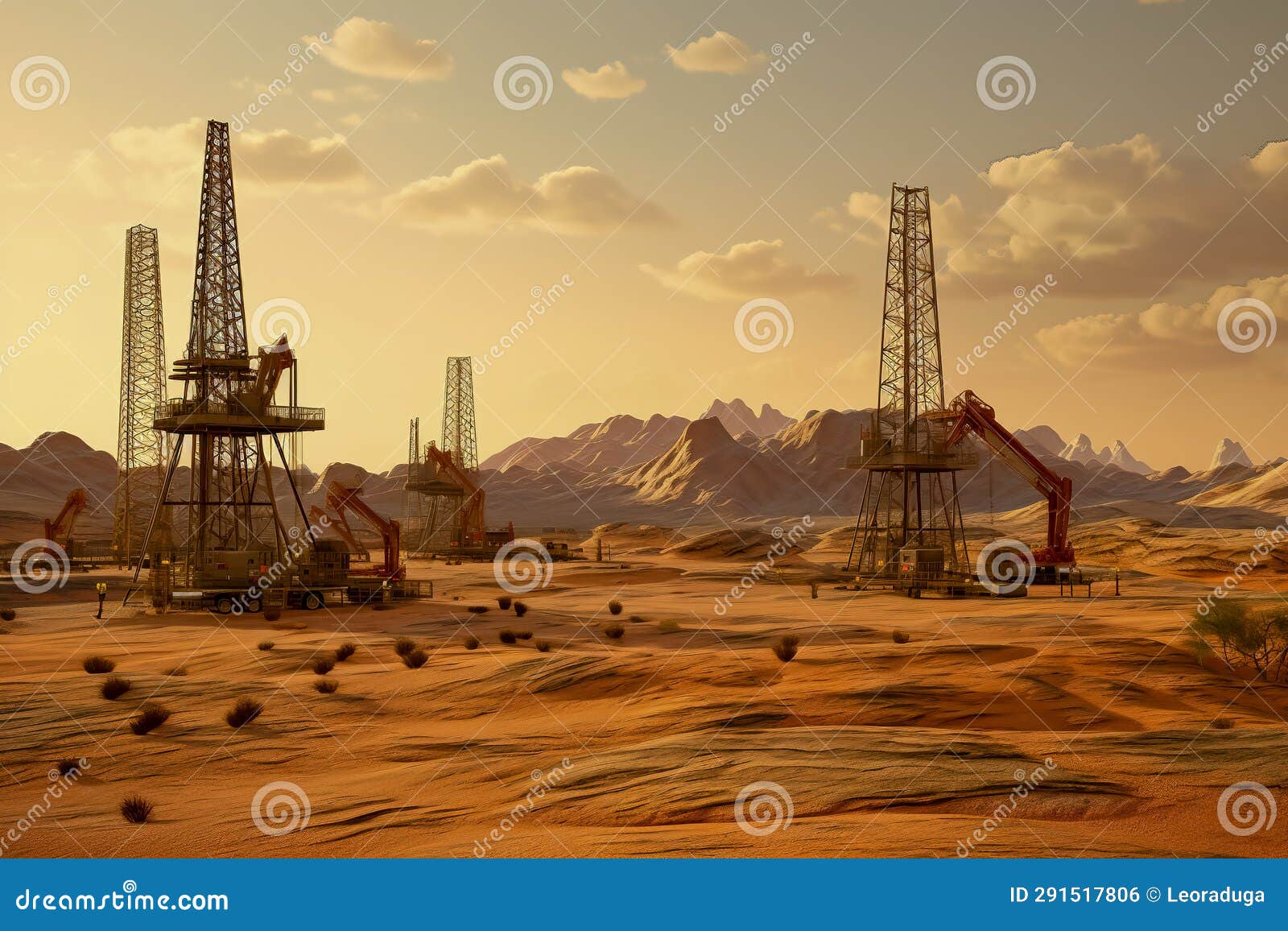 Oil Station Drilling Rig and Oil Production. Generative AI Stock ...