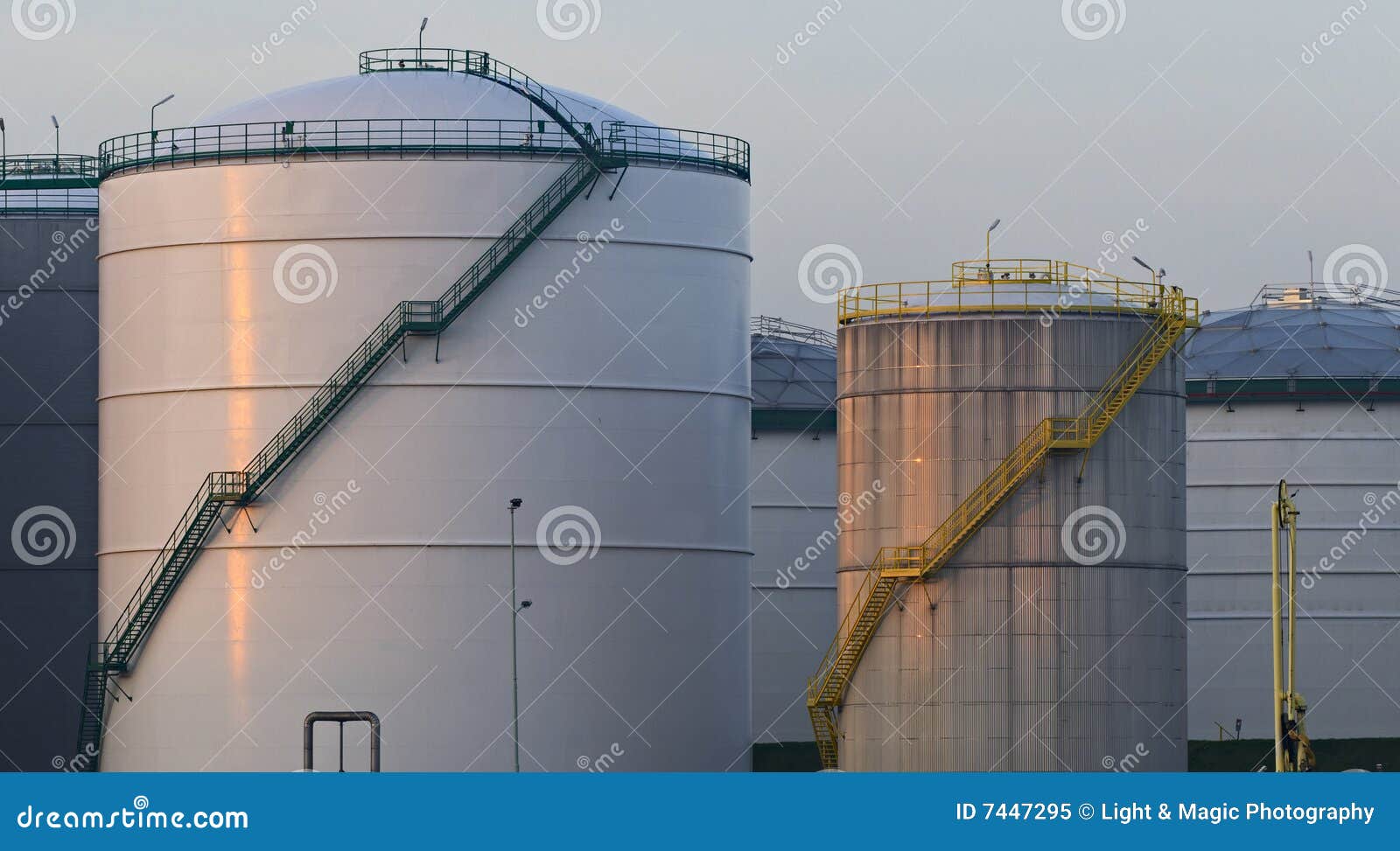 Oil storage stock image. Image of factory, night, lights - 7447295