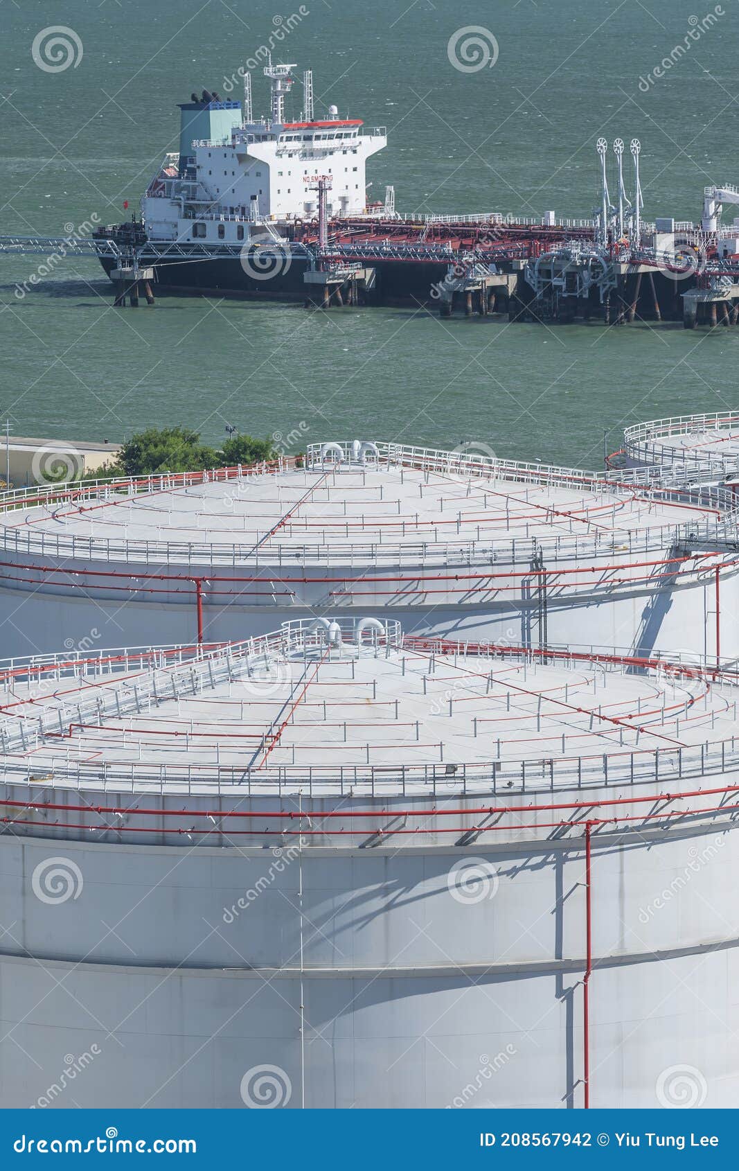 Oil Storage Tank and Oil Tanker Stock Photo - Image of engineering ...