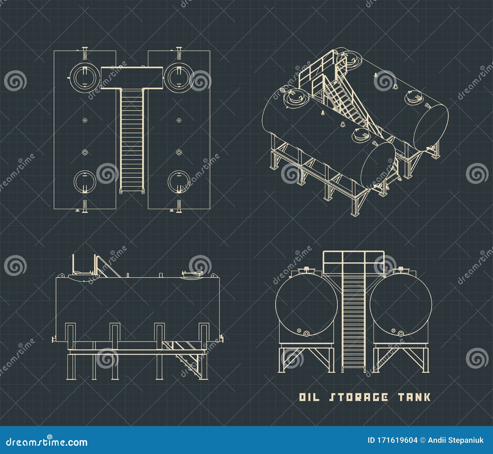 Oil storage tank stock vector. Illustration of commercial - 171619604