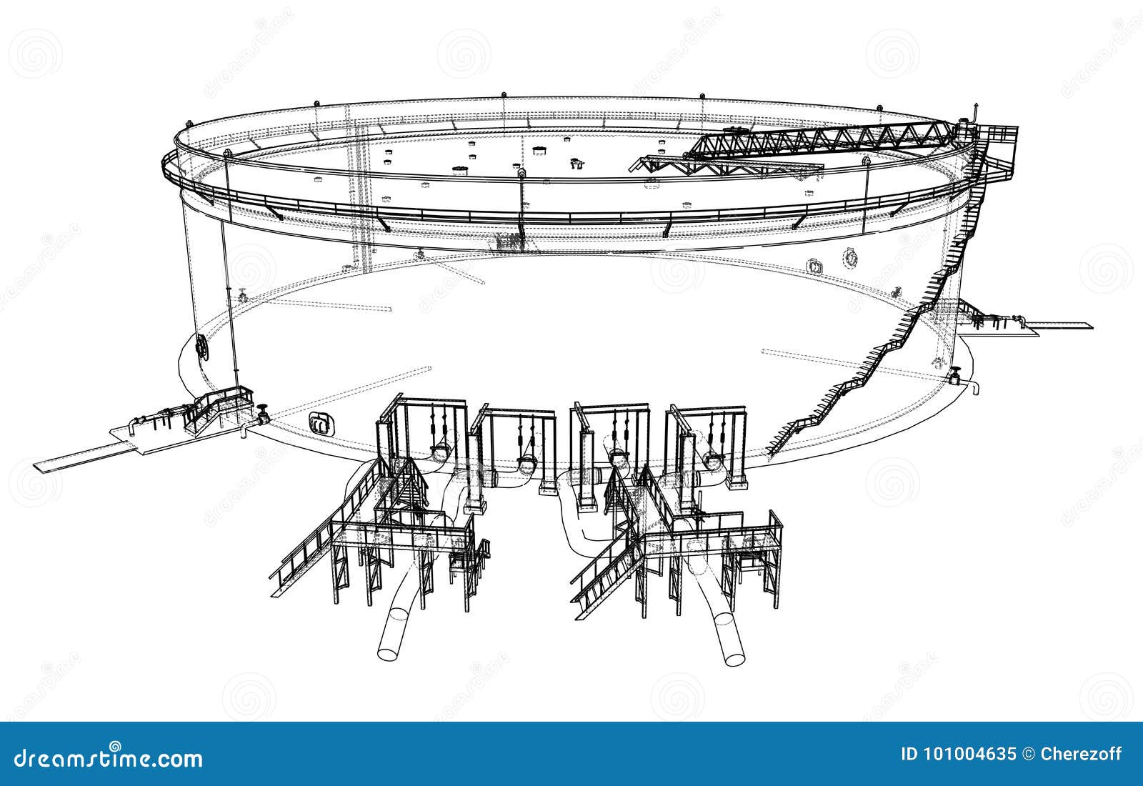Oil storage tank. Vector stock vector. Illustration of simple - 101004635