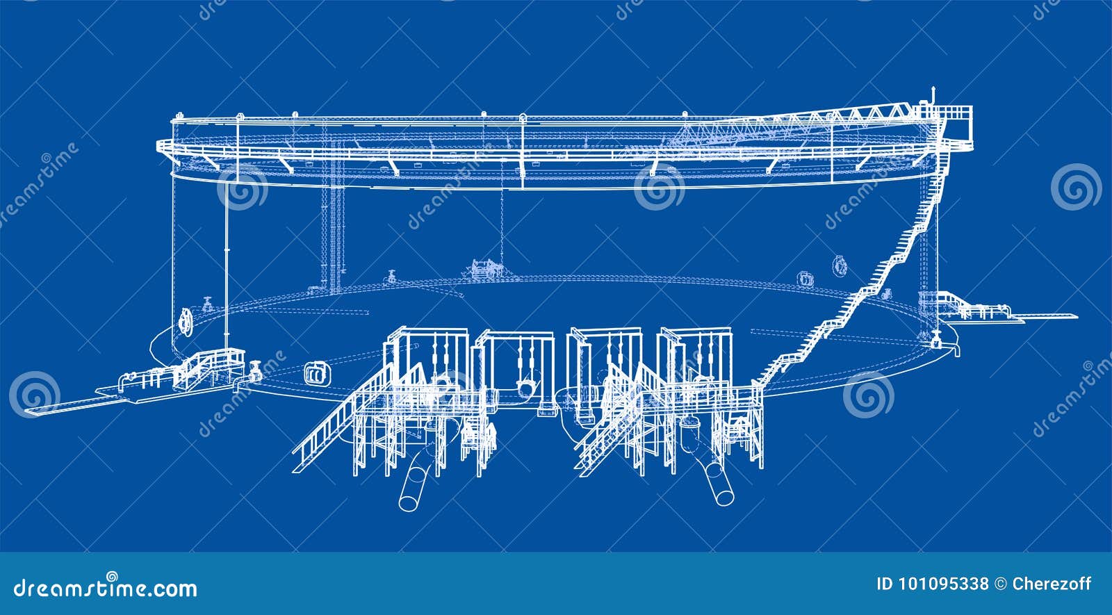 Oil storage tank. Vector stock vector. Illustration of simple - 101095338