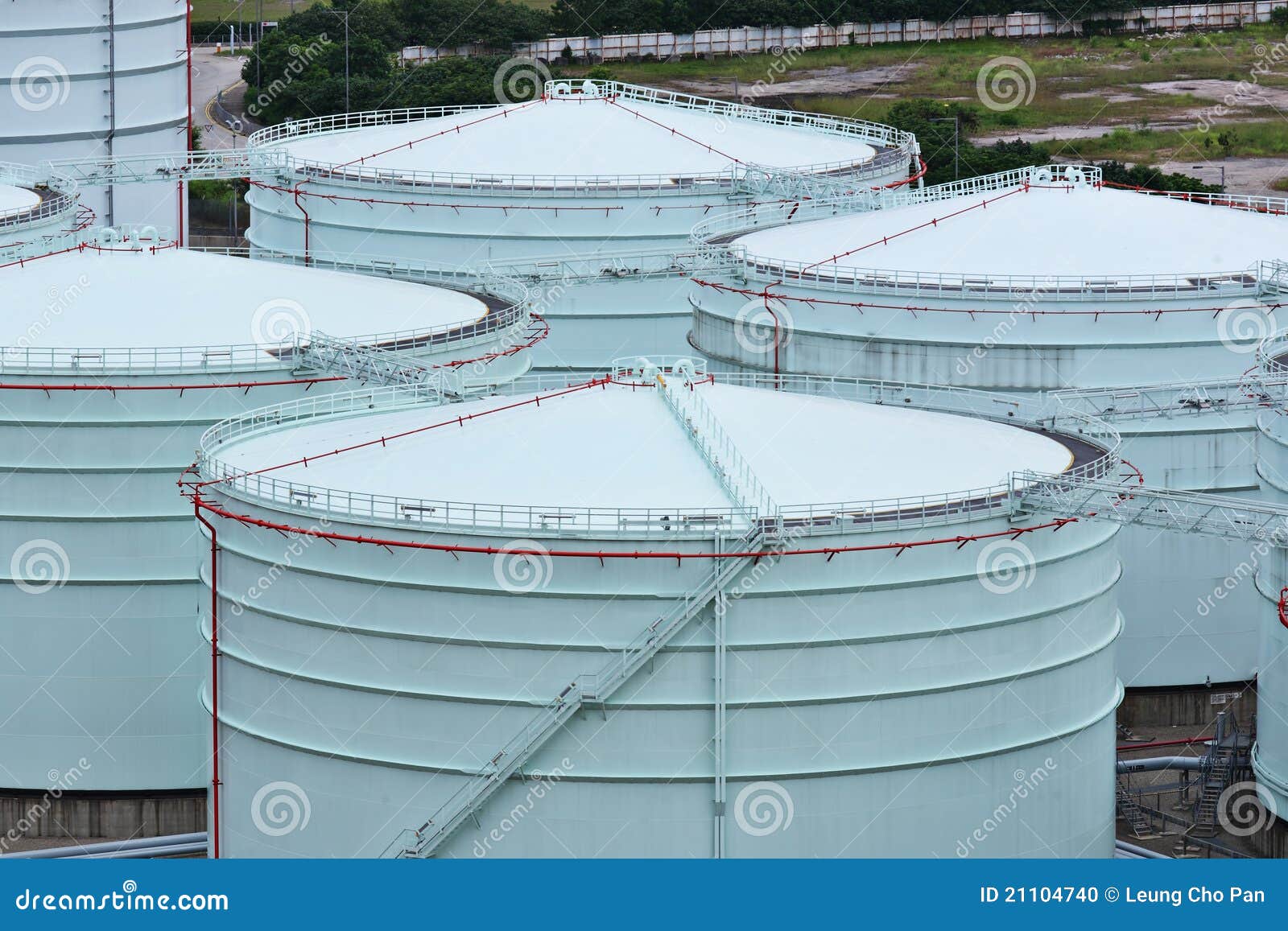 Oil storage tanks stock photo. Image of metal, steps - 21104740