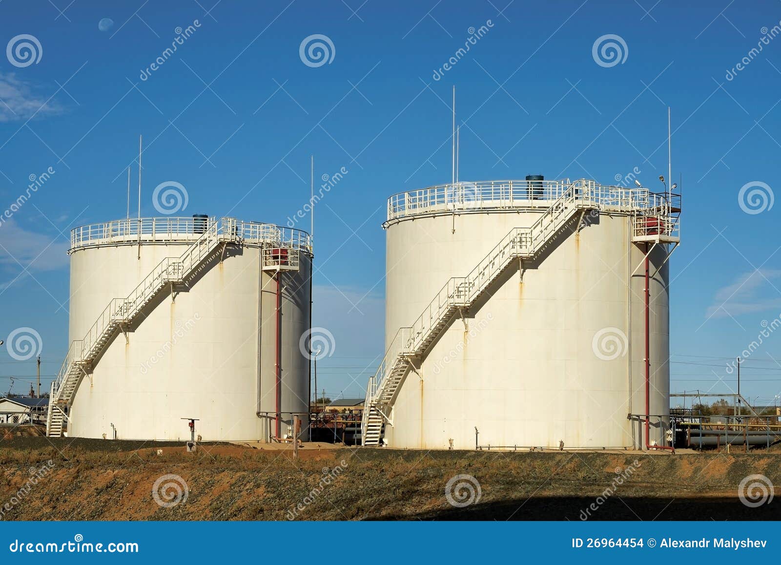 Oil storage tanks. stock photo. Image of large, business - 26964454