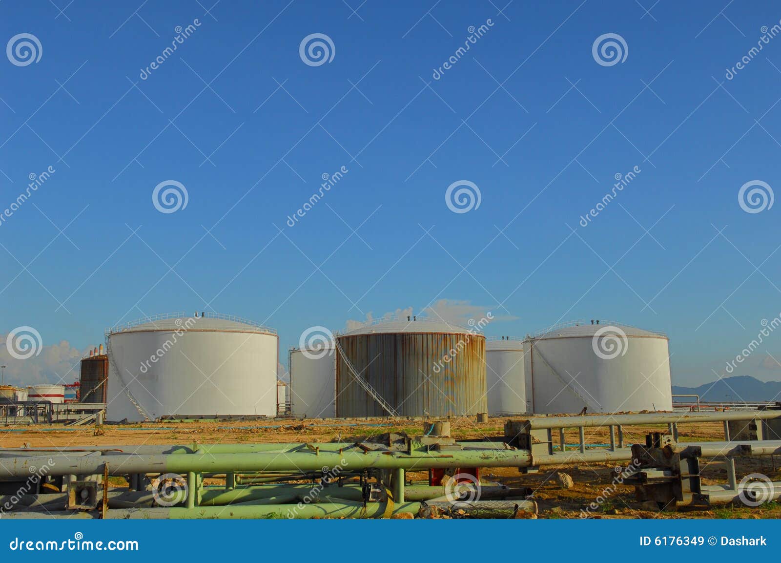 Oil tank stock image. Image of factory, railing, petrol - 6176349