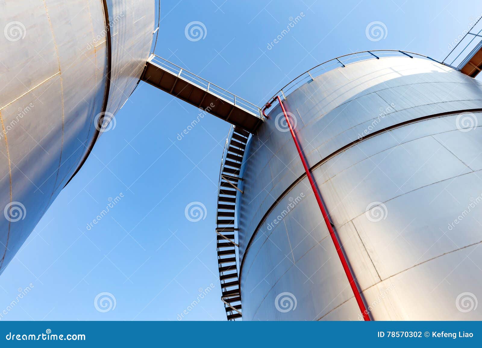 Oil Tank in the Blue Sky Background Stock Photo - Image of tank ...