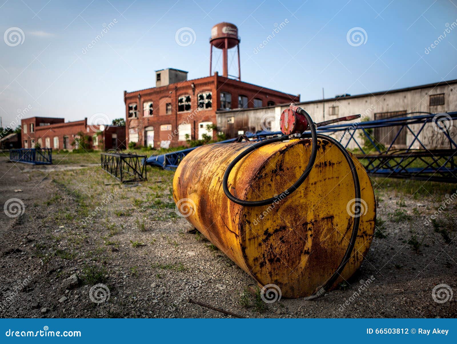 Oil Tank on Industrial Site Stock Photo - Image of rusty, fuel: 66503812