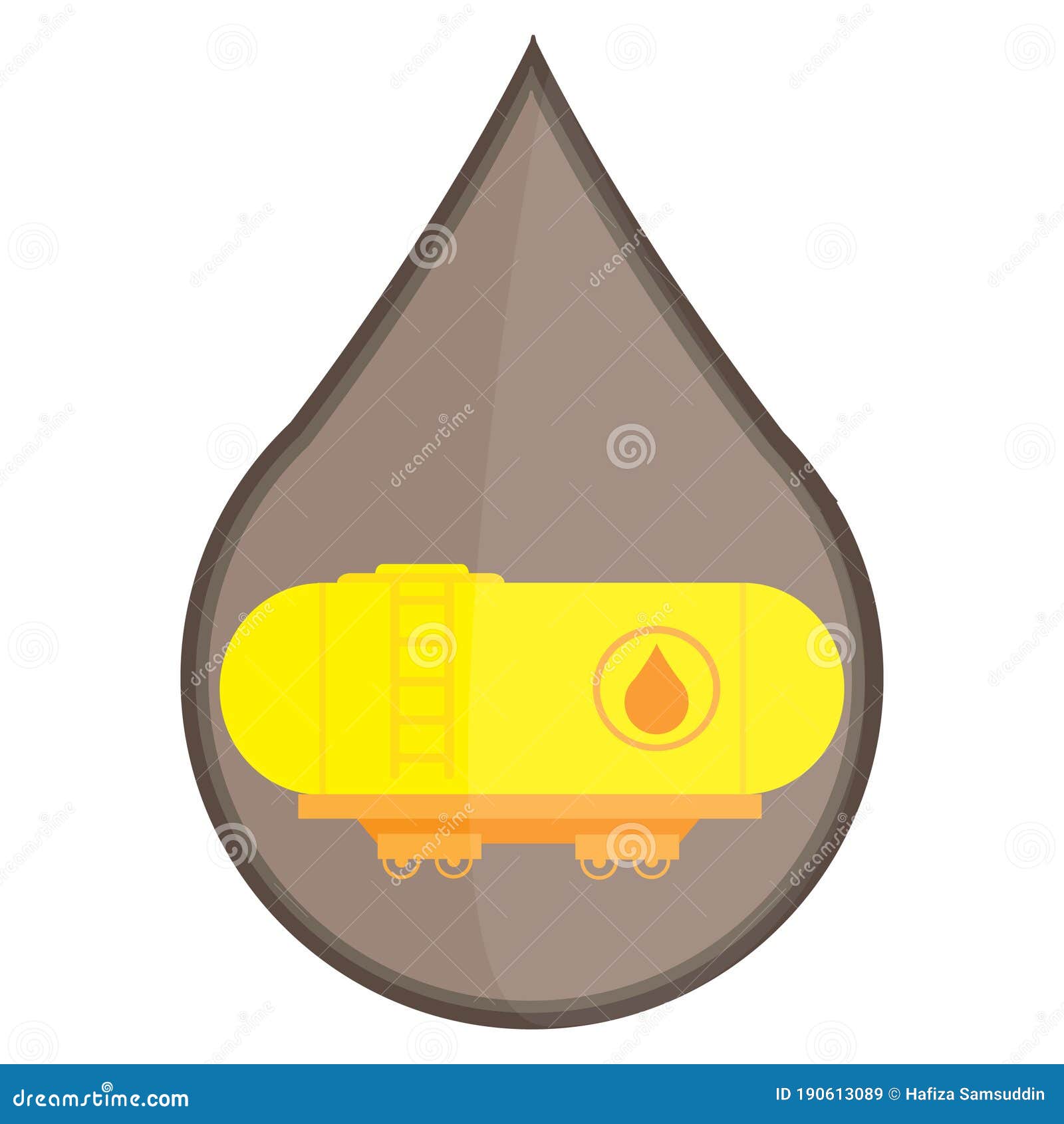 Oil Tanker on Flat Train. Vector Illustration Decorative Design Stock ...