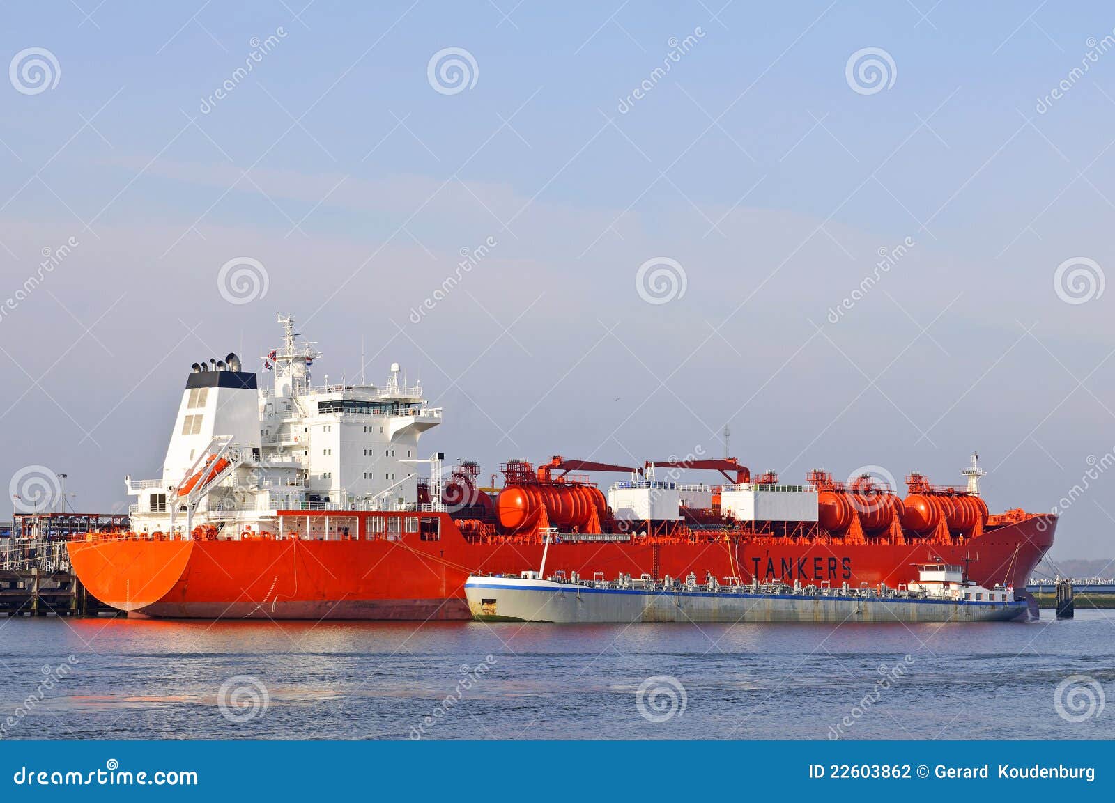 Oil tanker in the harbor stock photo. Image of chain - 22603862