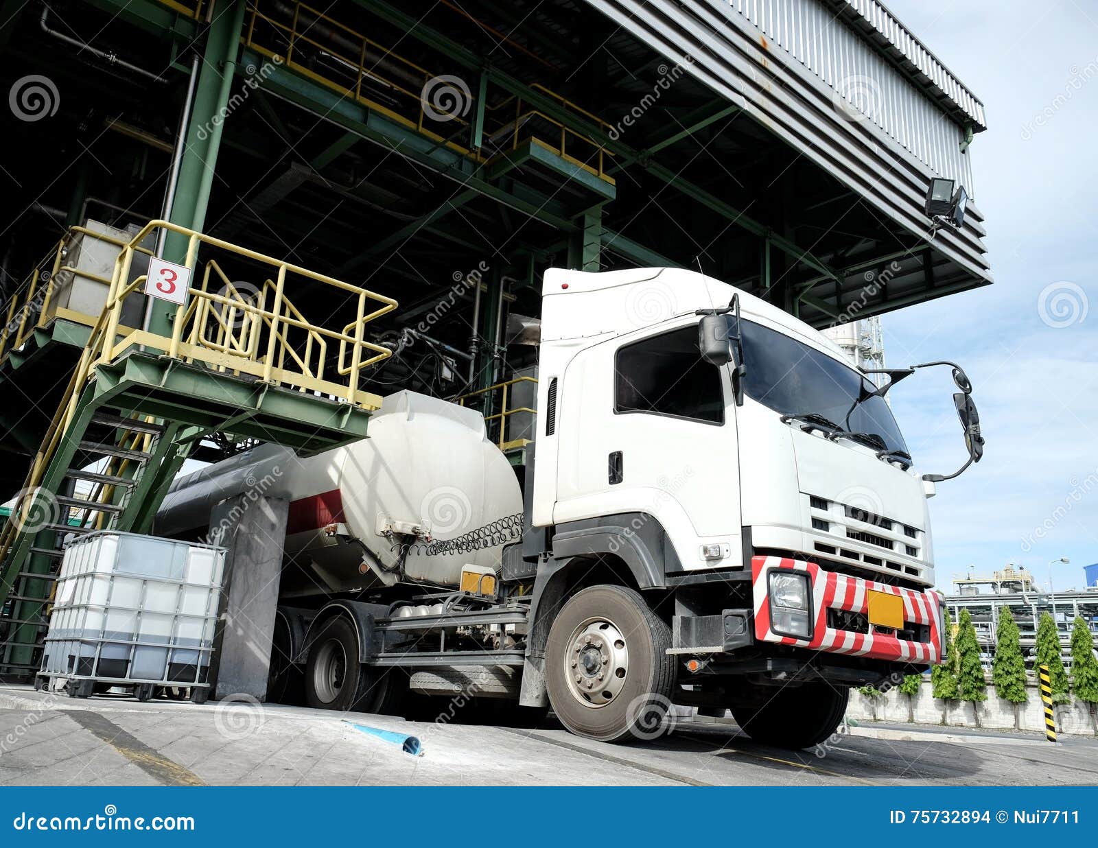 Oil Tanker in Loading Station Stock Photo - Image of tank, trucker ...