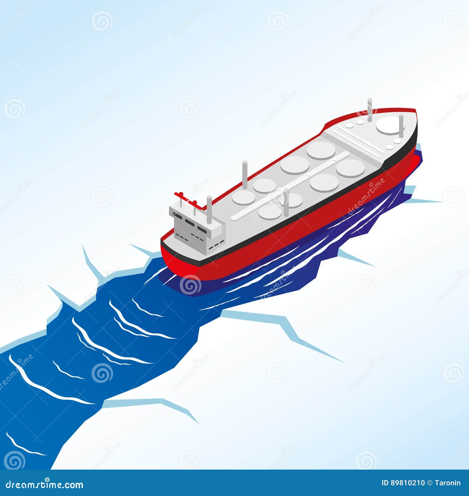 Icebreaker And Oil Tanker Cartoon Vector | CartoonDealer.com #73014413