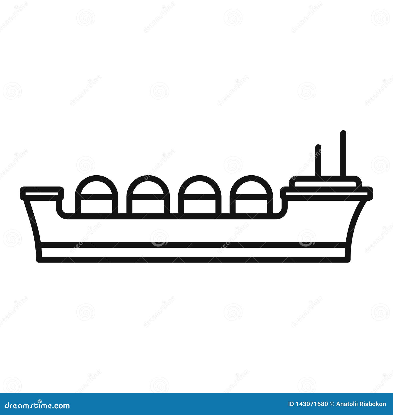 Oil Tanker Ship Icon, Outline Style Stock Vector - Illustration of bulk ...