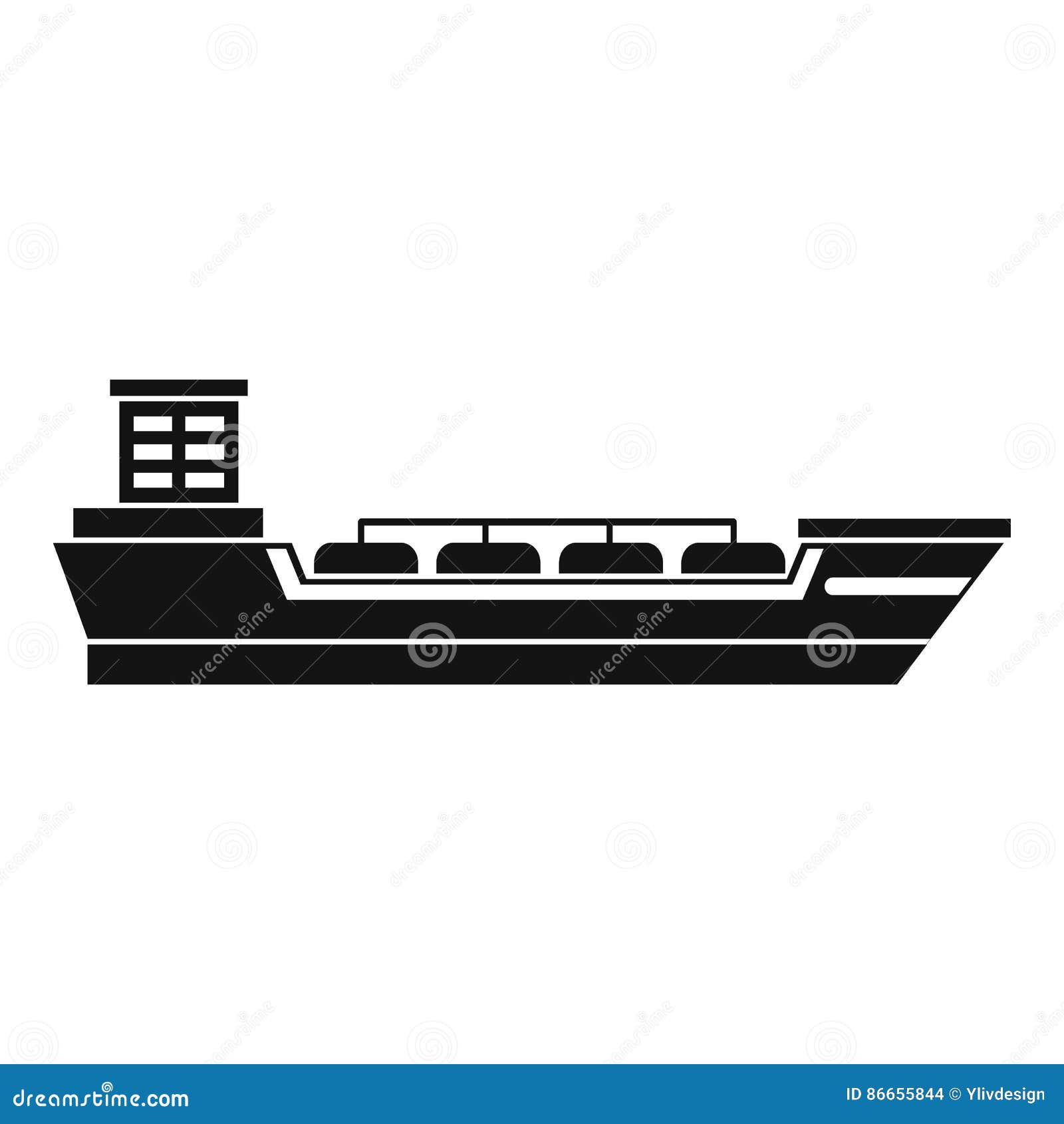 Oil Tanker Ship Icon, Simple Style Stock Vector - Illustration of ...