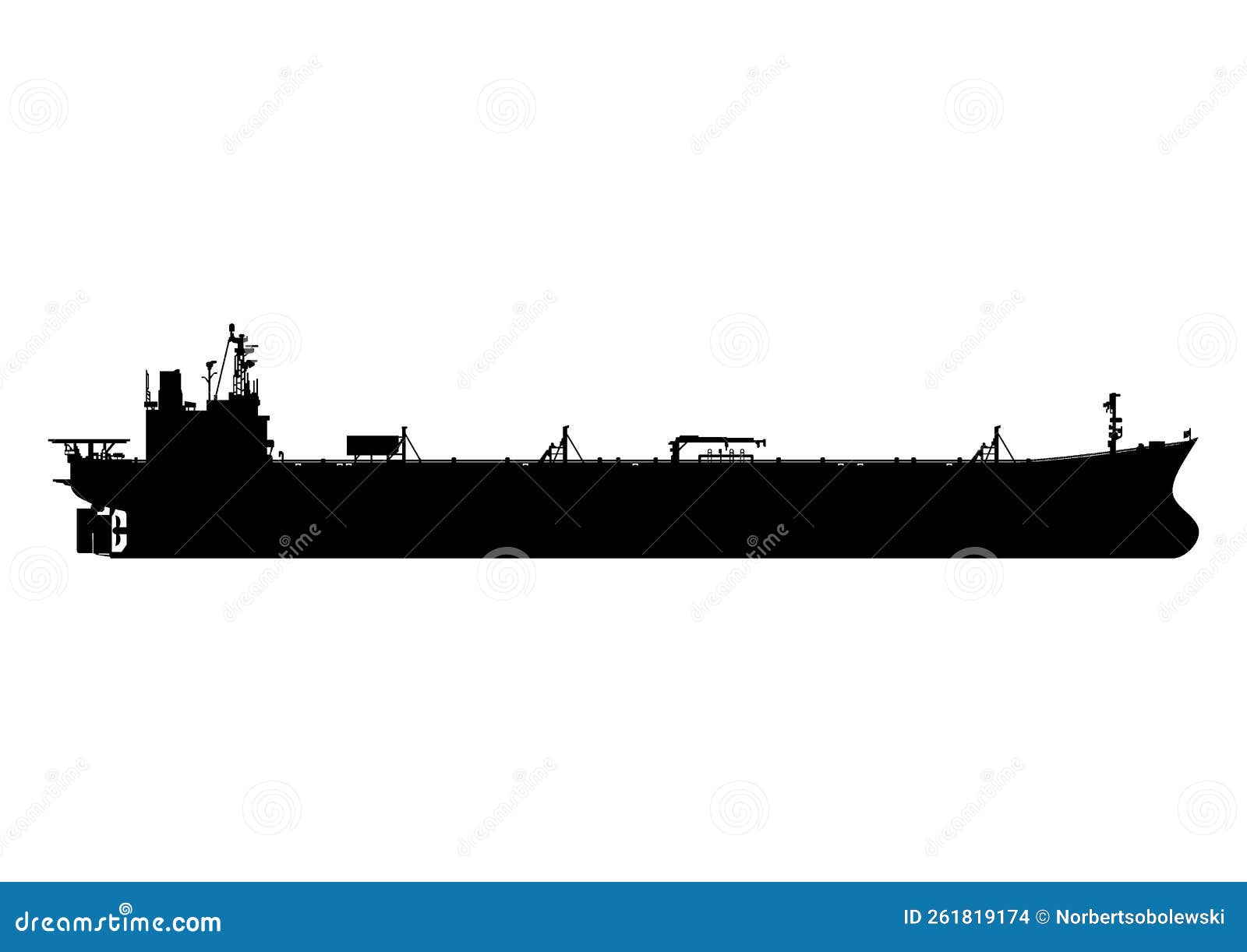 Oil Tanker Ship Silhouette. Stock Vector - Illustration of shipping ...