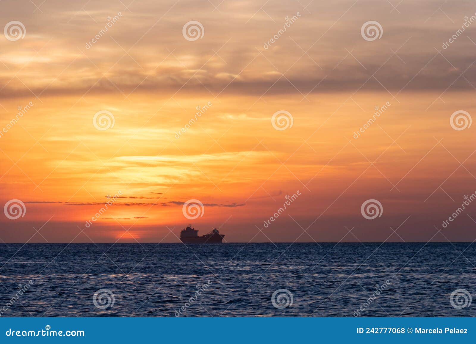 Oil Tanker Ship at Sunset in the Sea Stock Photo - Image of industrial ...