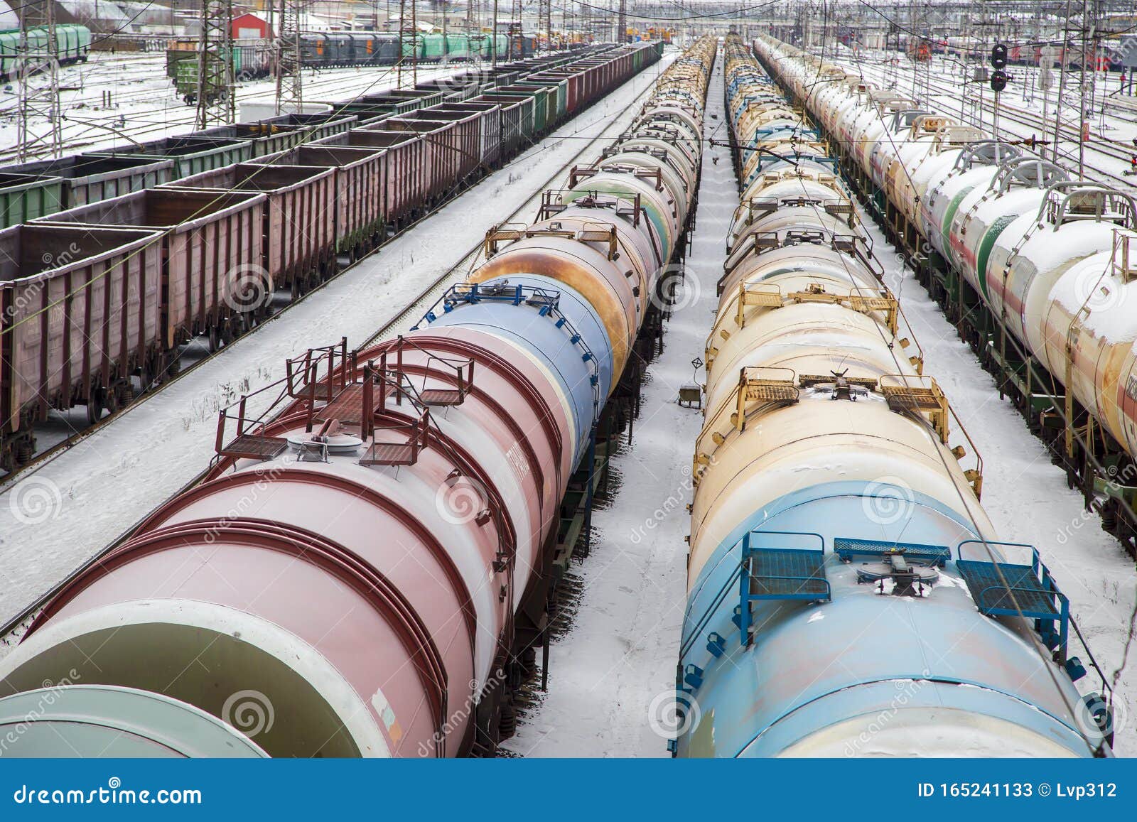 The Oil Tanker is at the Station.the View from the Top Stock Image ...