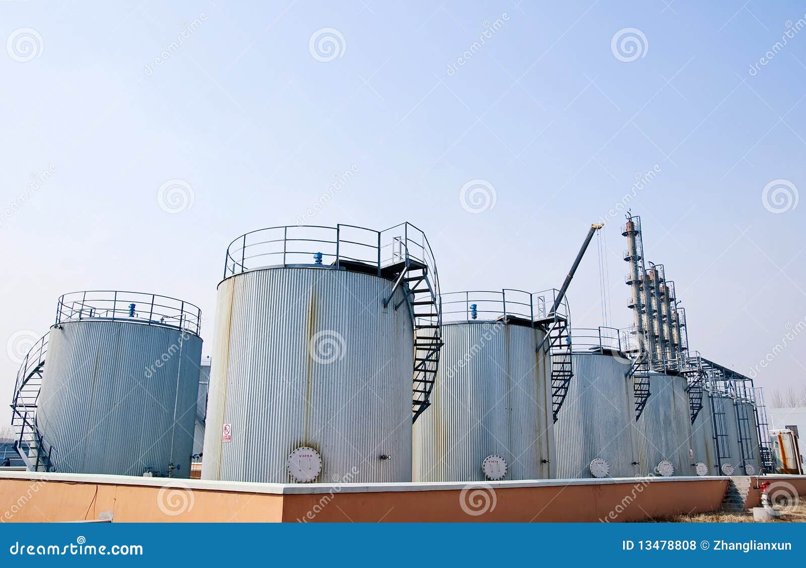 Oil Tanks stock photo. Image of plant, steel, gasoline - 13478808