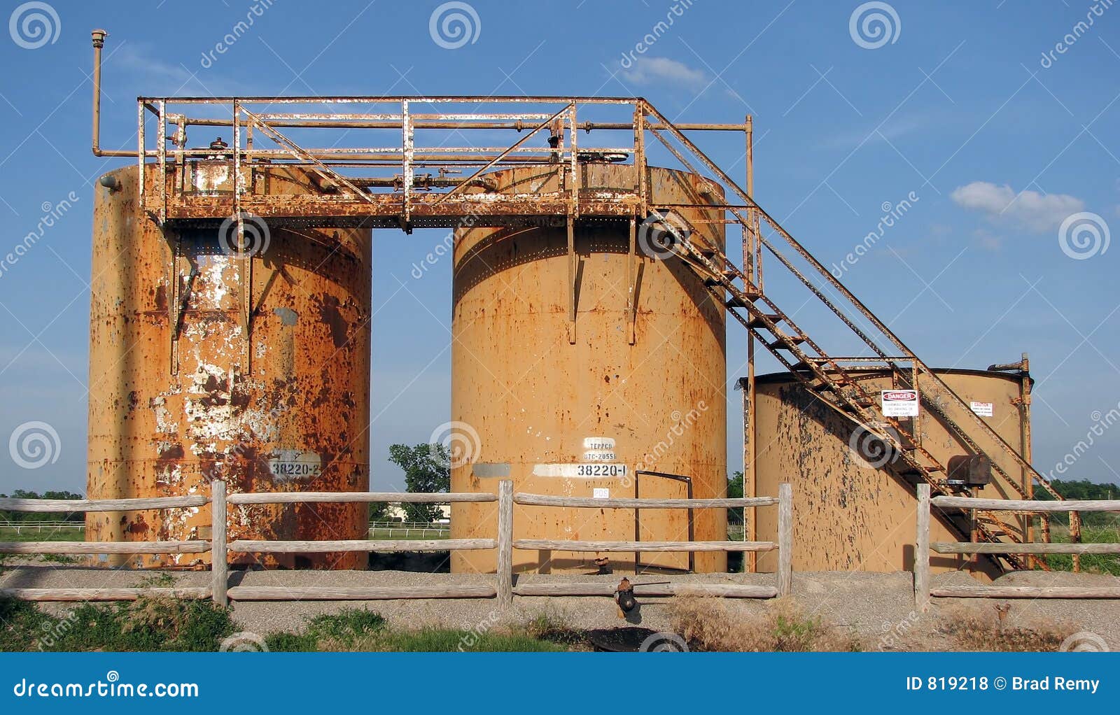 Oil tanks 2 stock photo. Image of technology, clouds, drilling - 819218