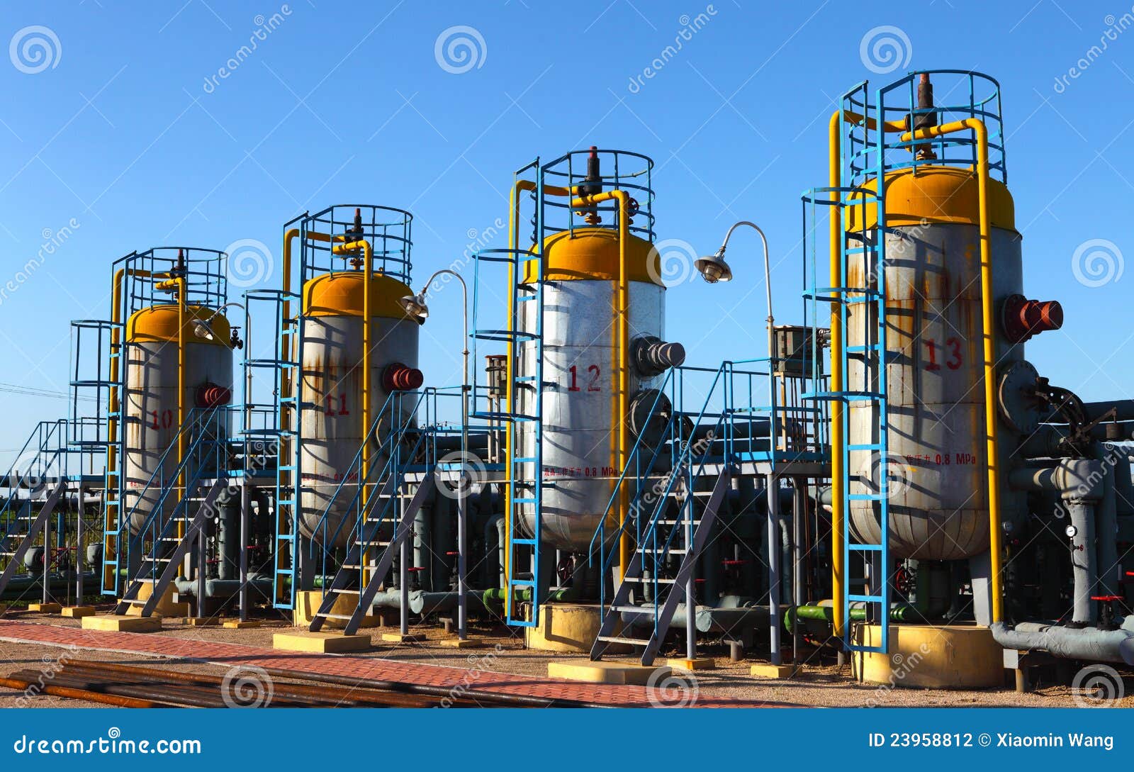 Oil tanks in a refinery stock photo. Image of energy - 23958812