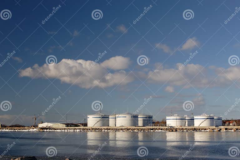 Oil Terminal in the Harbour Stock Image - Image of maritime, petroleum ...