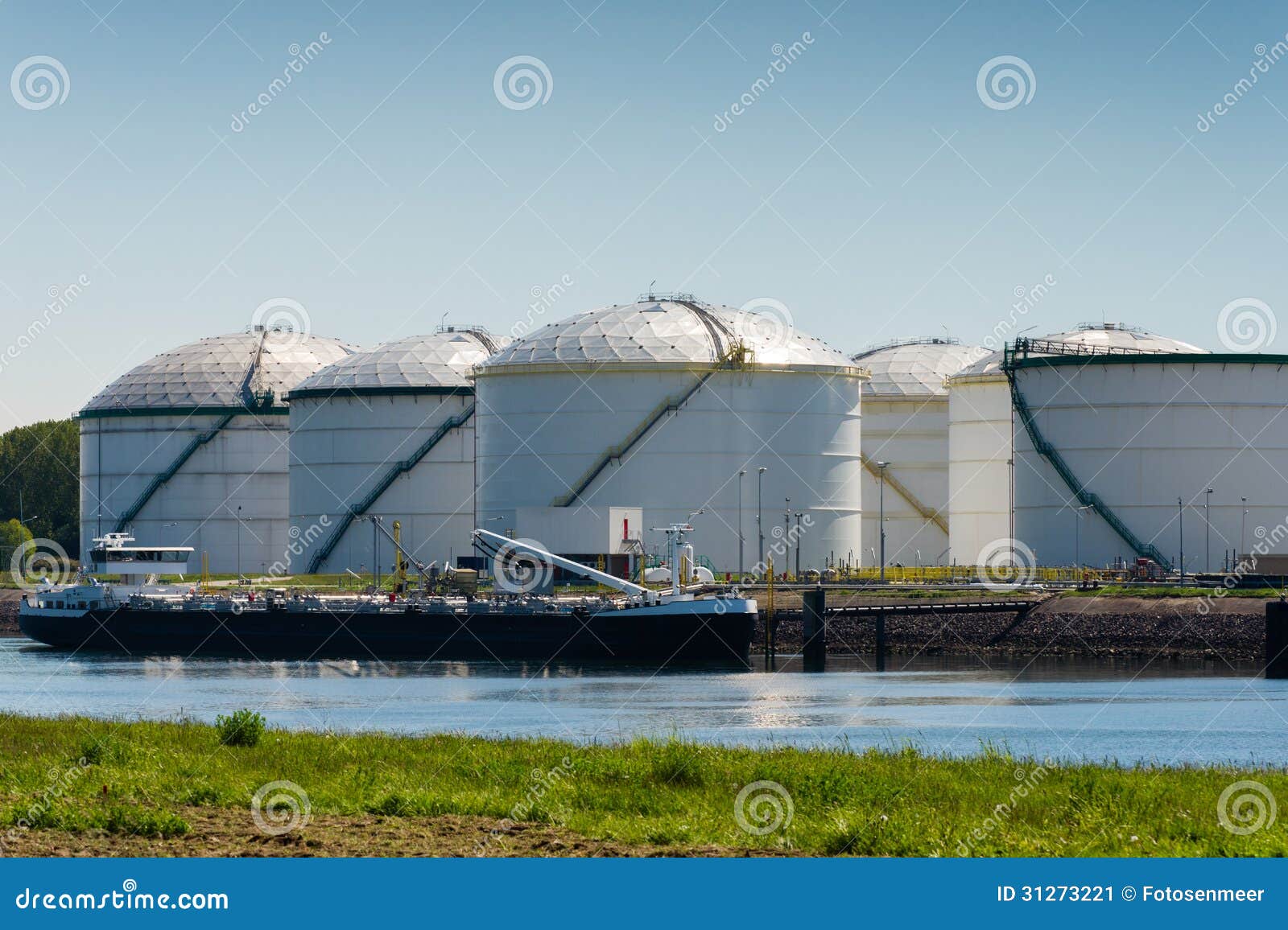 Oil terminal stock image. Image of facility, boat, production - 31273221