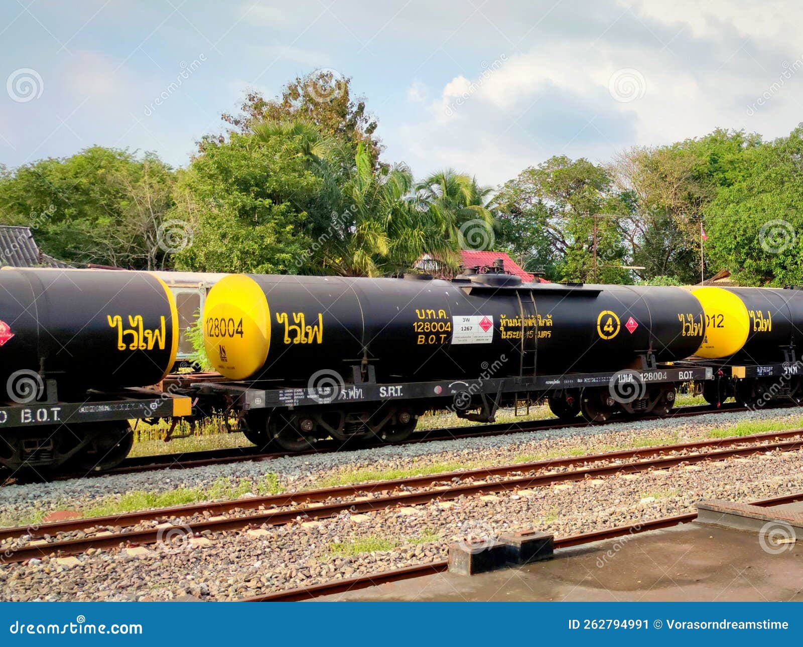 Oil train in Thailand editorial photo. Image of transport - 262794991
