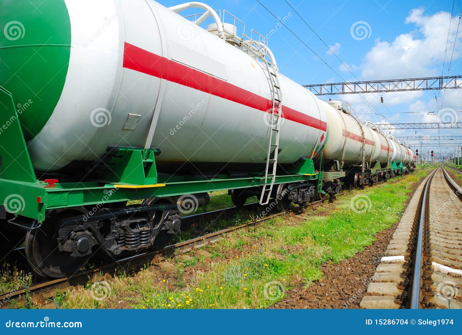 Oil Transportation in Tanks by Rail Stock Photo - Image of delivery ...
