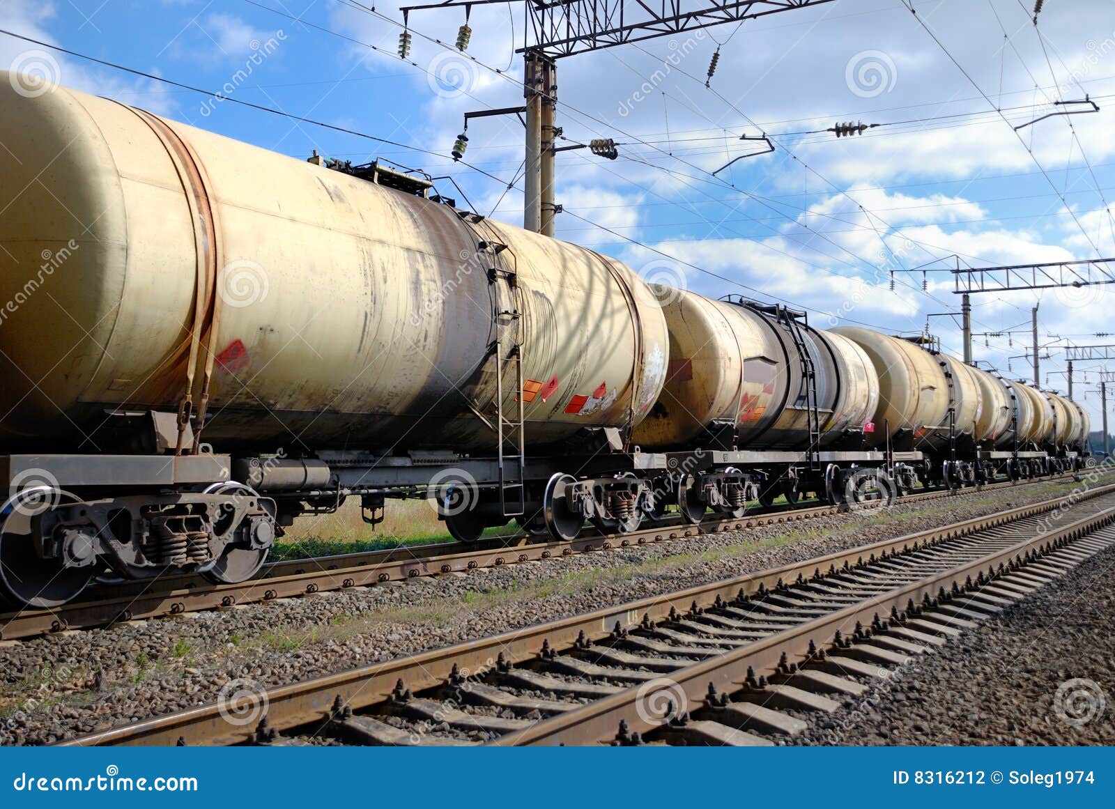 Oil Transportation in Tanks by Rail Stock Photo - Image of industry ...
