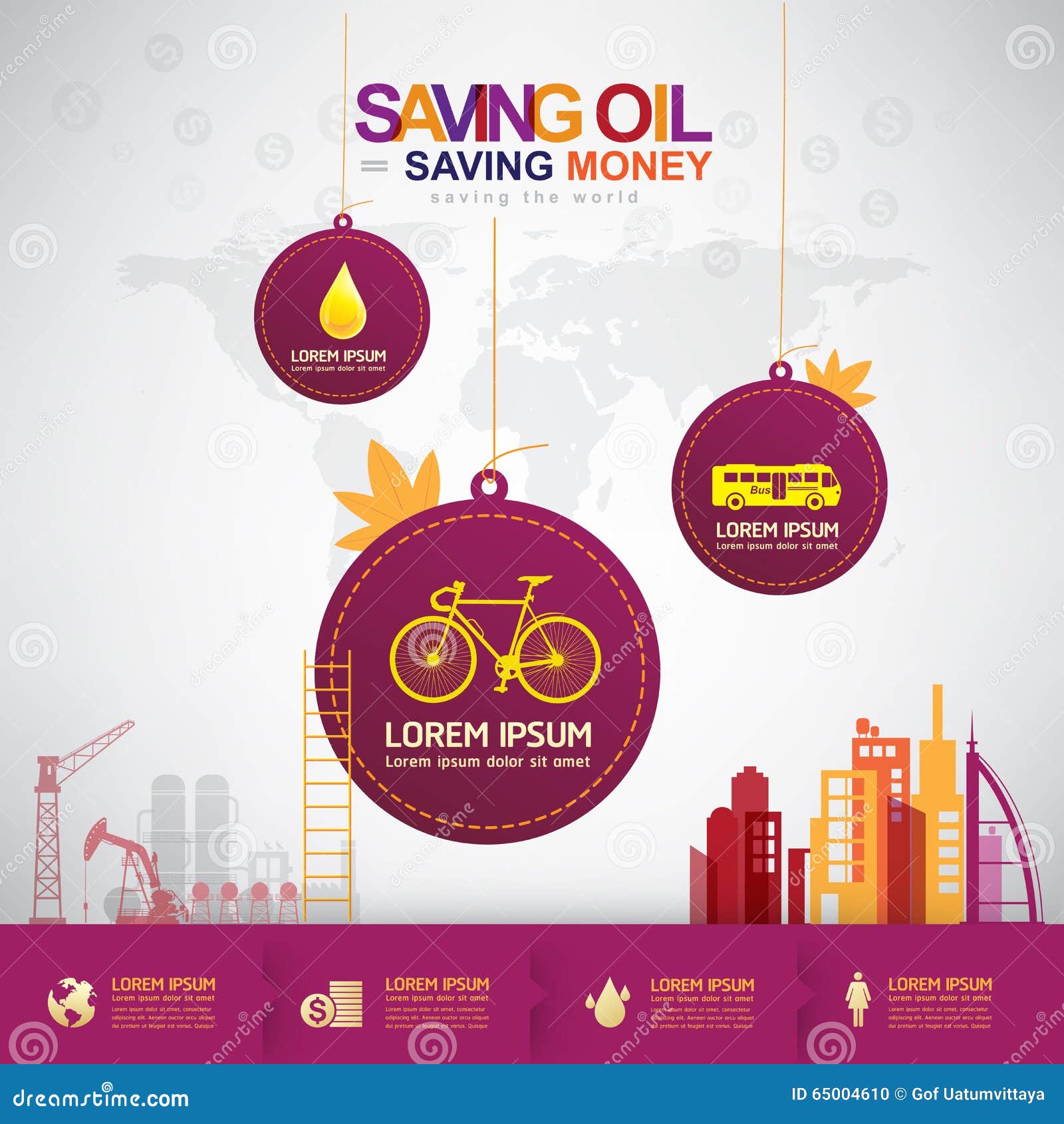 Oil Vector Concept Saving Oil Saving Money Stock Vector - Illustration ...
