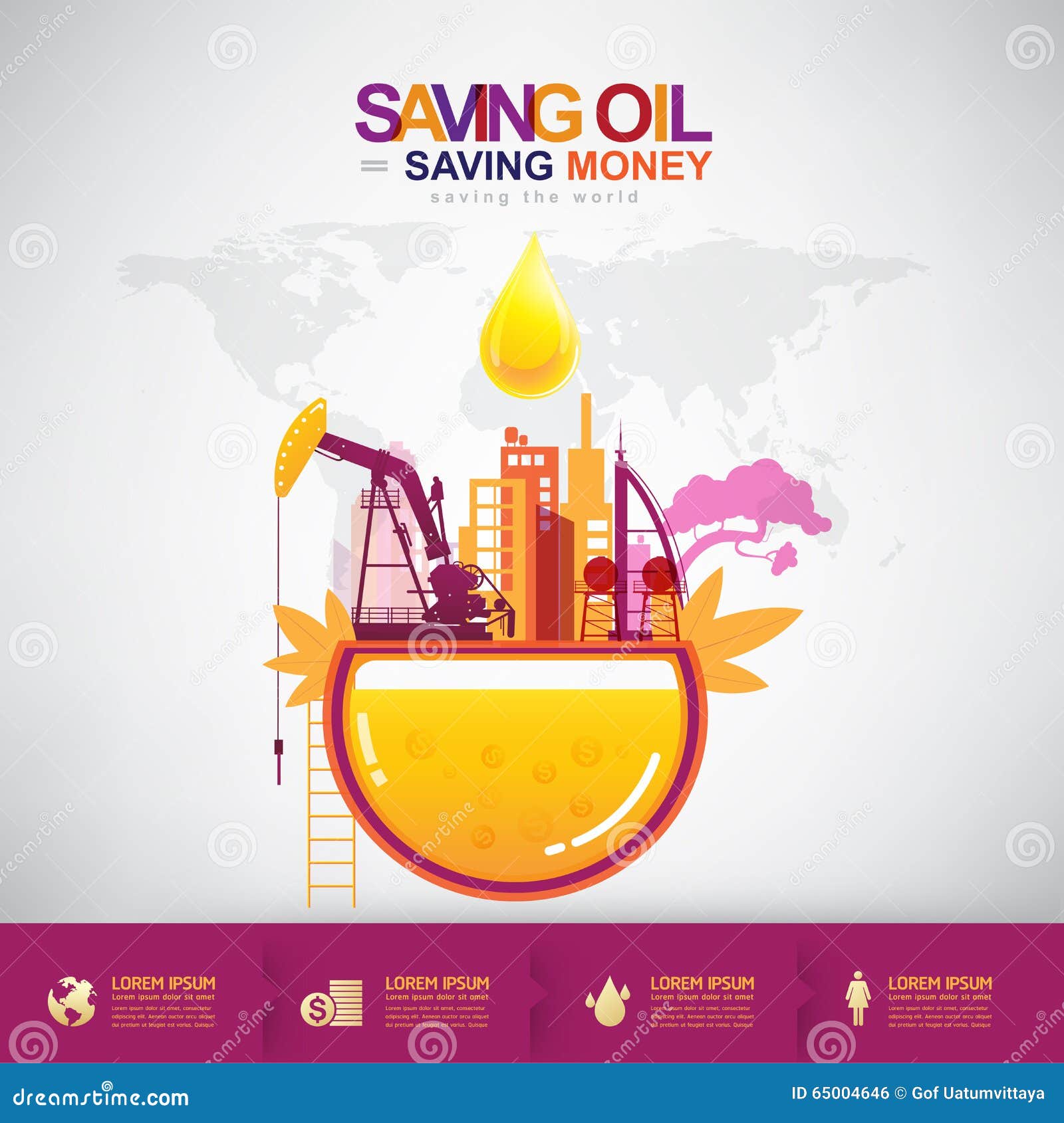 Oil Vector Concept Saving Oil Saving Money Stock Vector - Illustration ...
