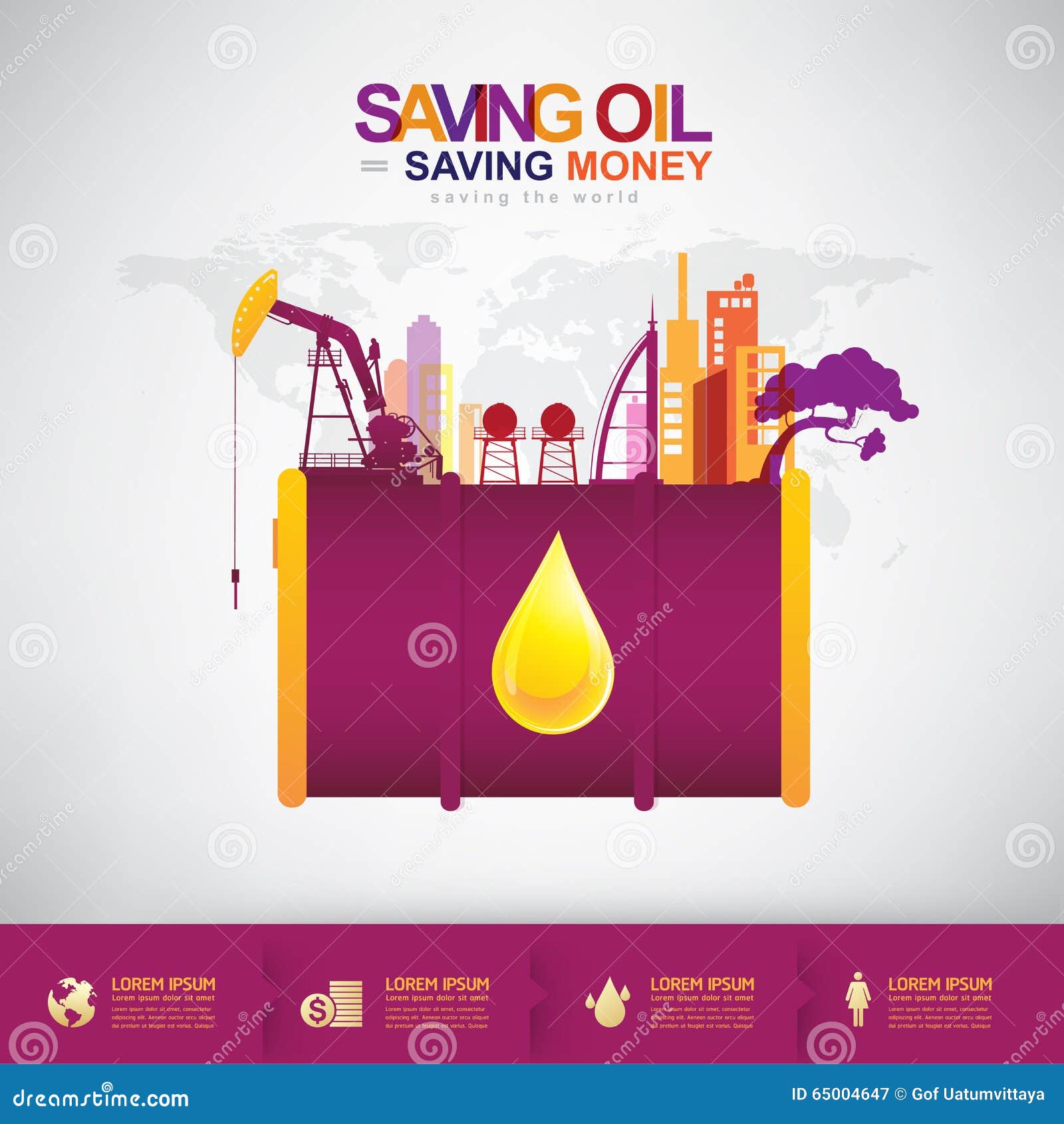 Oil Vector Concept Saving Oil Saving Money Stock Vector - Illustration ...