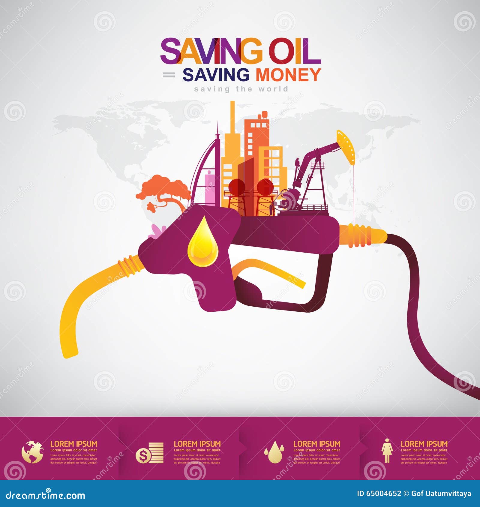 Oil Vector Concept Saving Oil Saving Money Stock Vector - Illustration ...