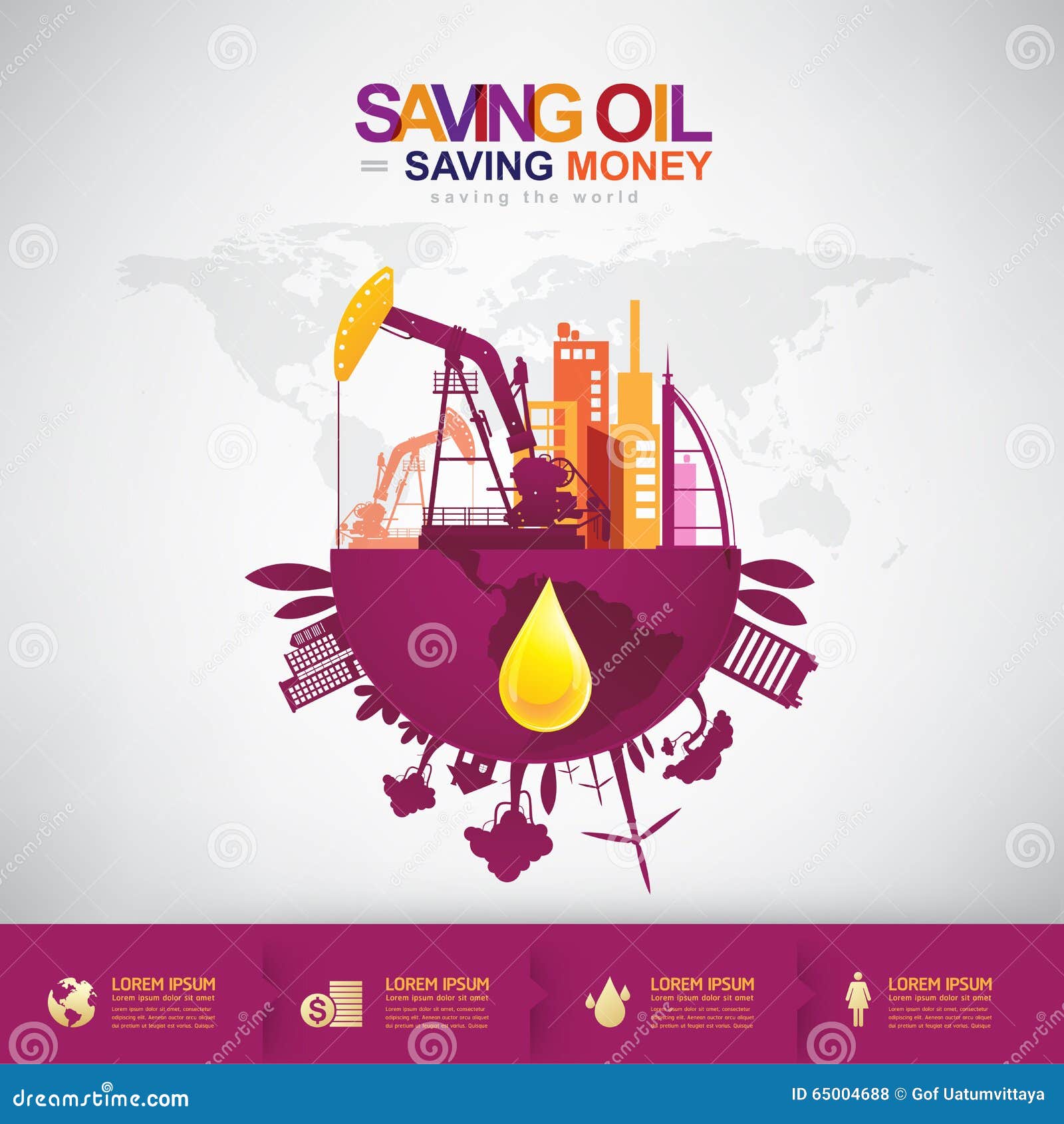 Oil Vector Concept Saving Oil Saving Money Stock Vector - Illustration ...