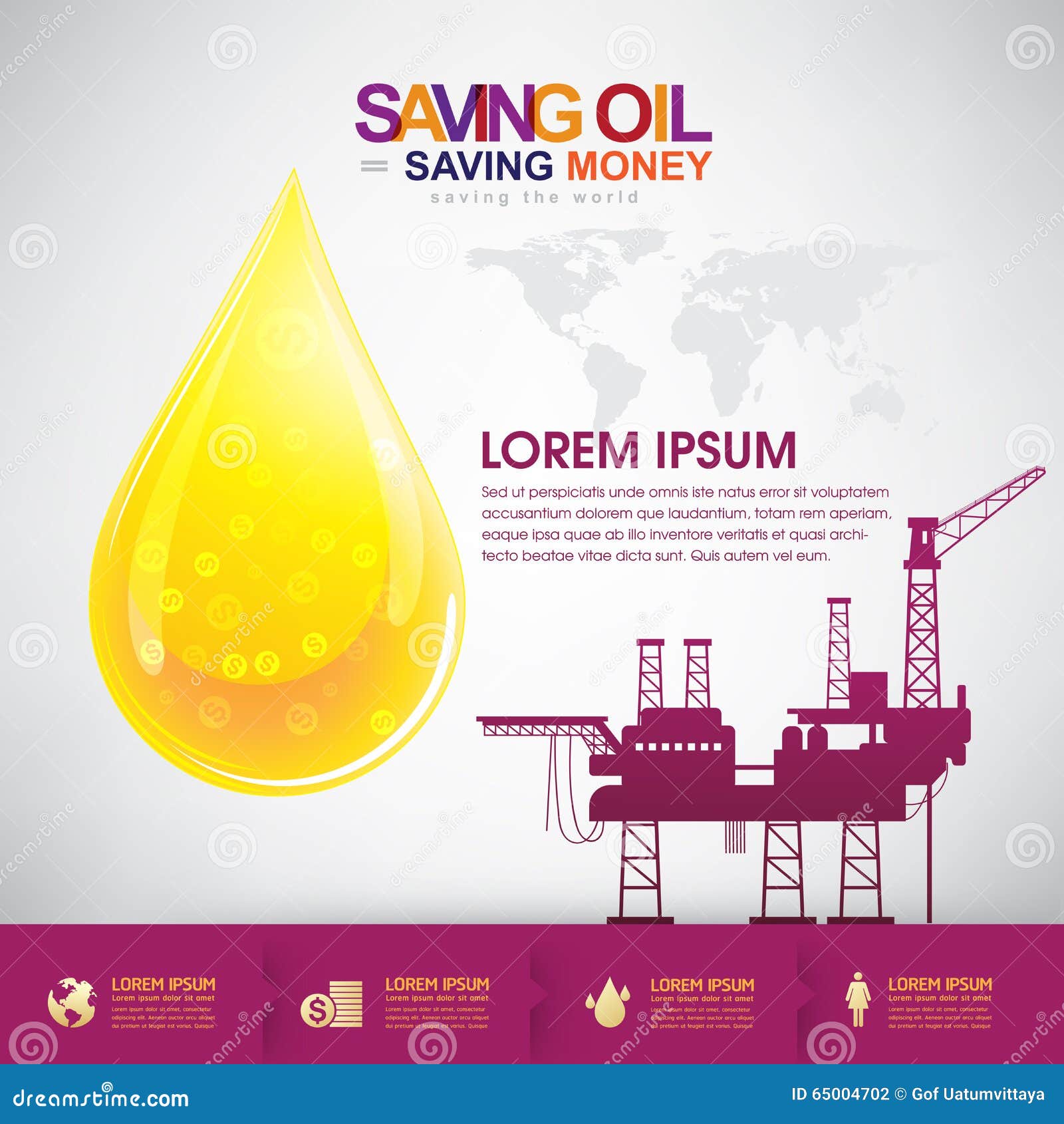Oil Vector Concept Saving Oil Saving Money Stock Vector - Illustration ...