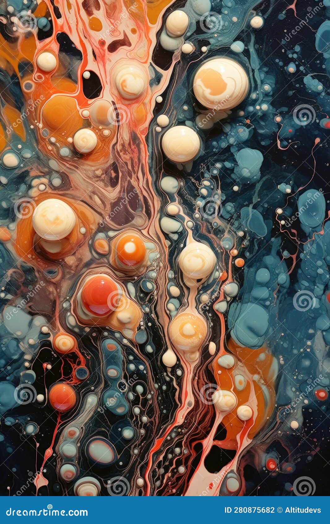 Oil and Water Mixture Creating Unique Patterns Stock Illustration ...