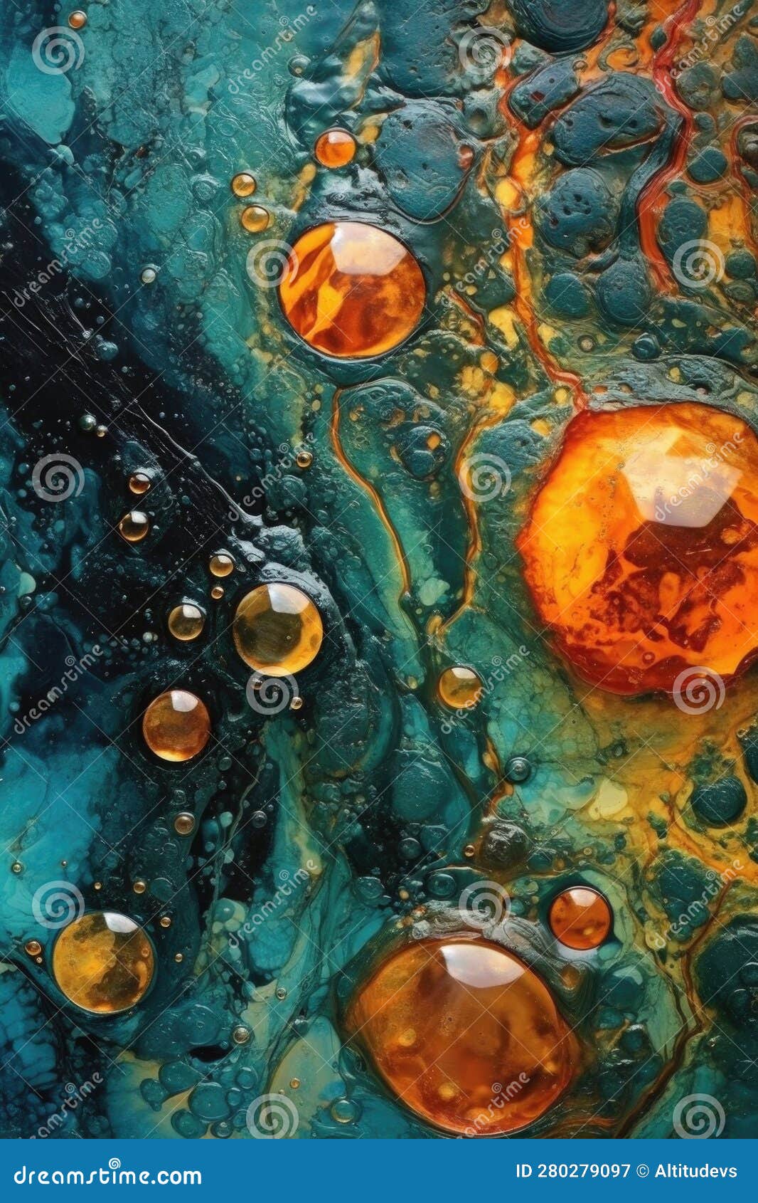 Oil and Water Mixture Creating Unique Patterns Stock Illustration ...