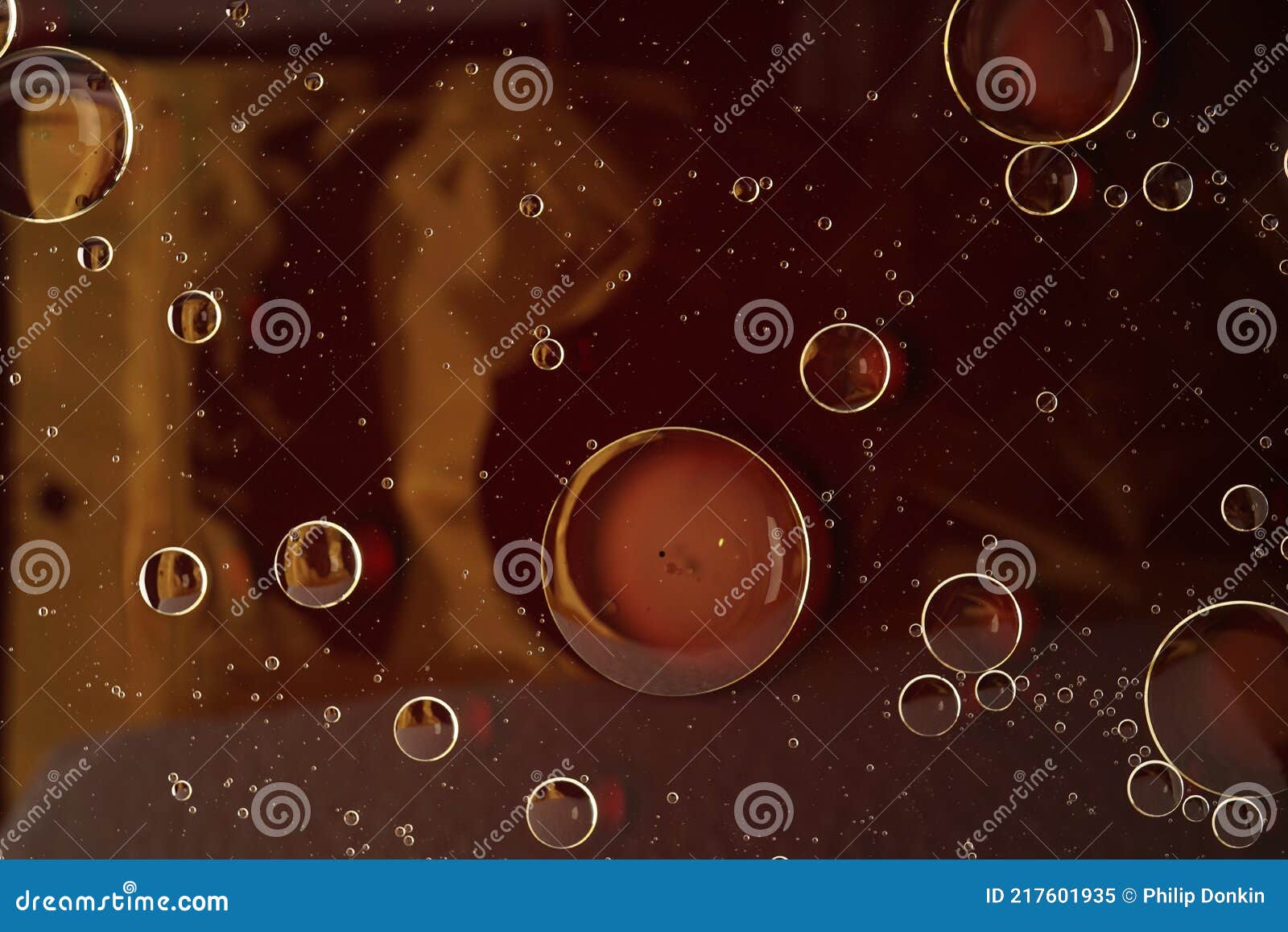 Oil and Water Patterns Randomly Created Due To Oil Being Lighter Than ...