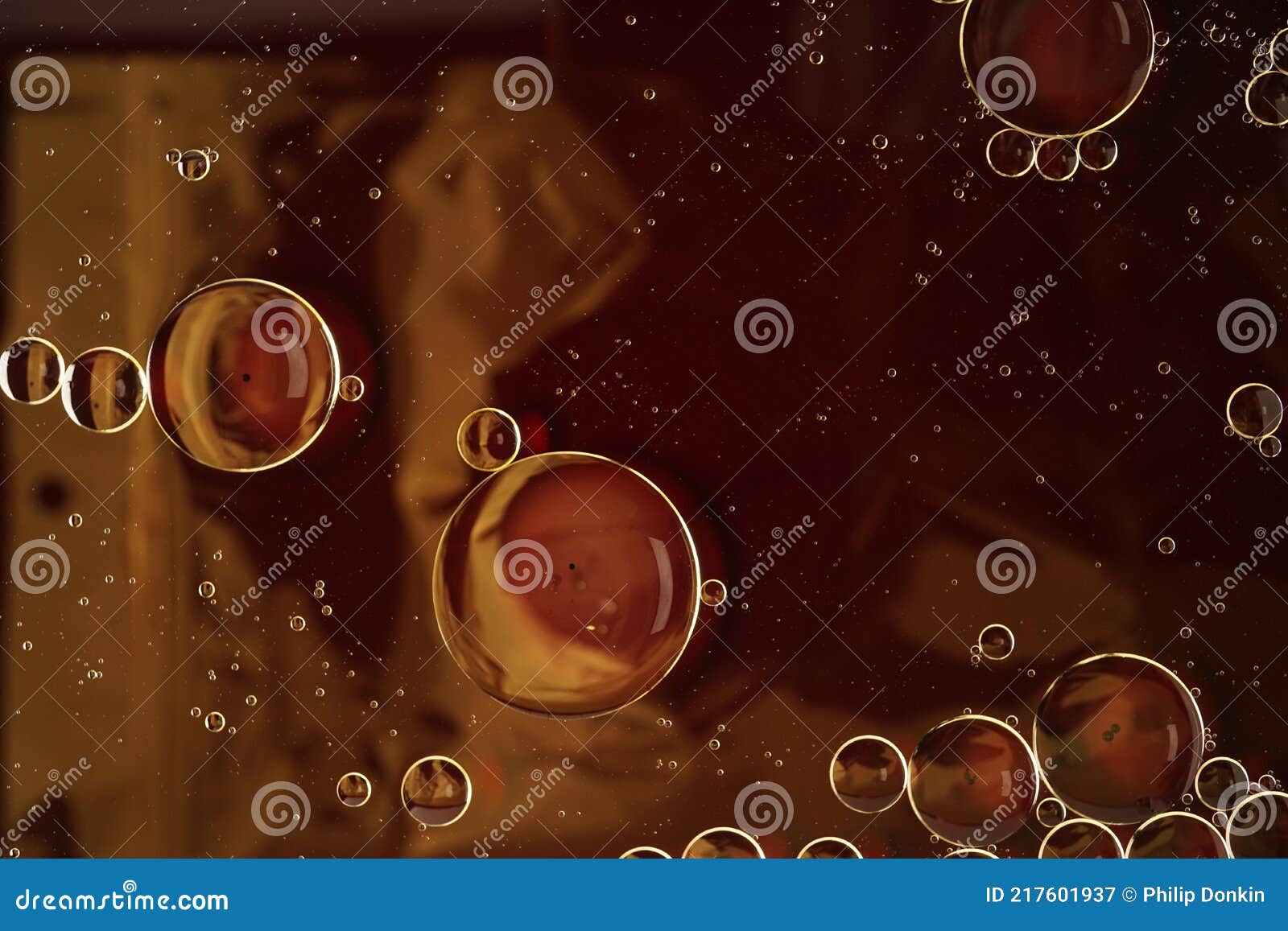 Oil and Water Patterns Randomly Created Due To Oil Being Lighter Than ...