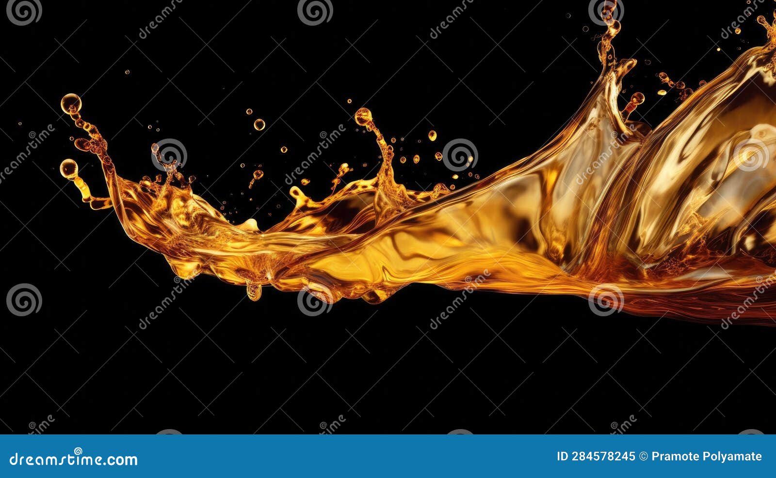 Oil Wave Splashing in Car Engine with Lubricant Oil. Generative AI ...