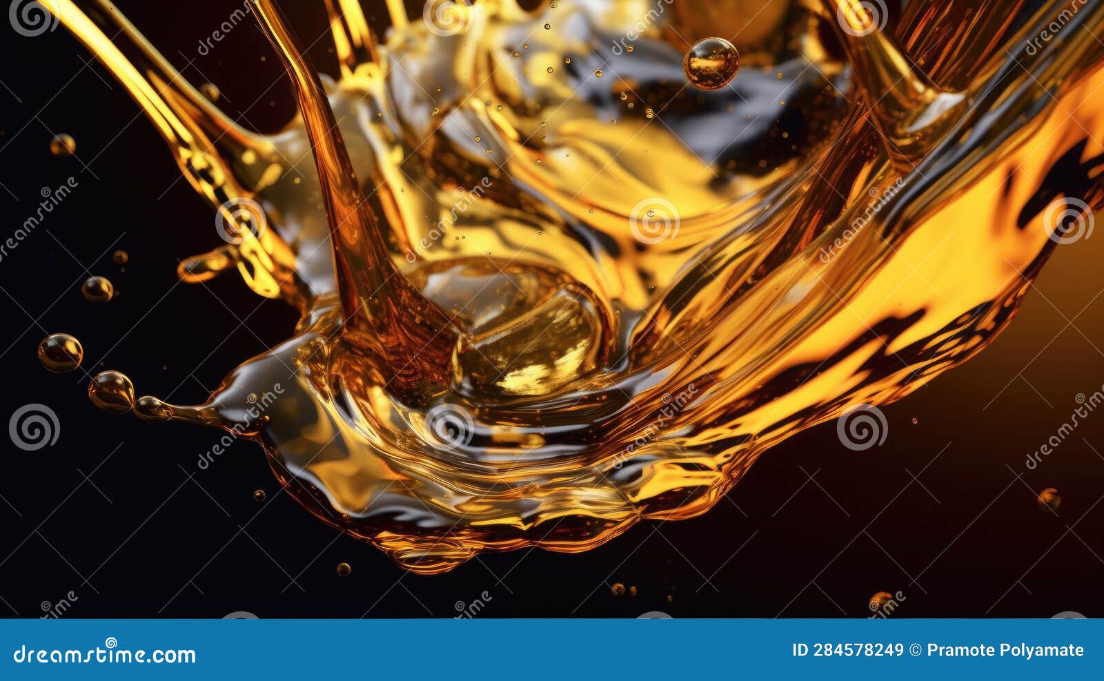 Oil Wave Splashing in Car Engine with Lubricant Oil. Generative AI ...