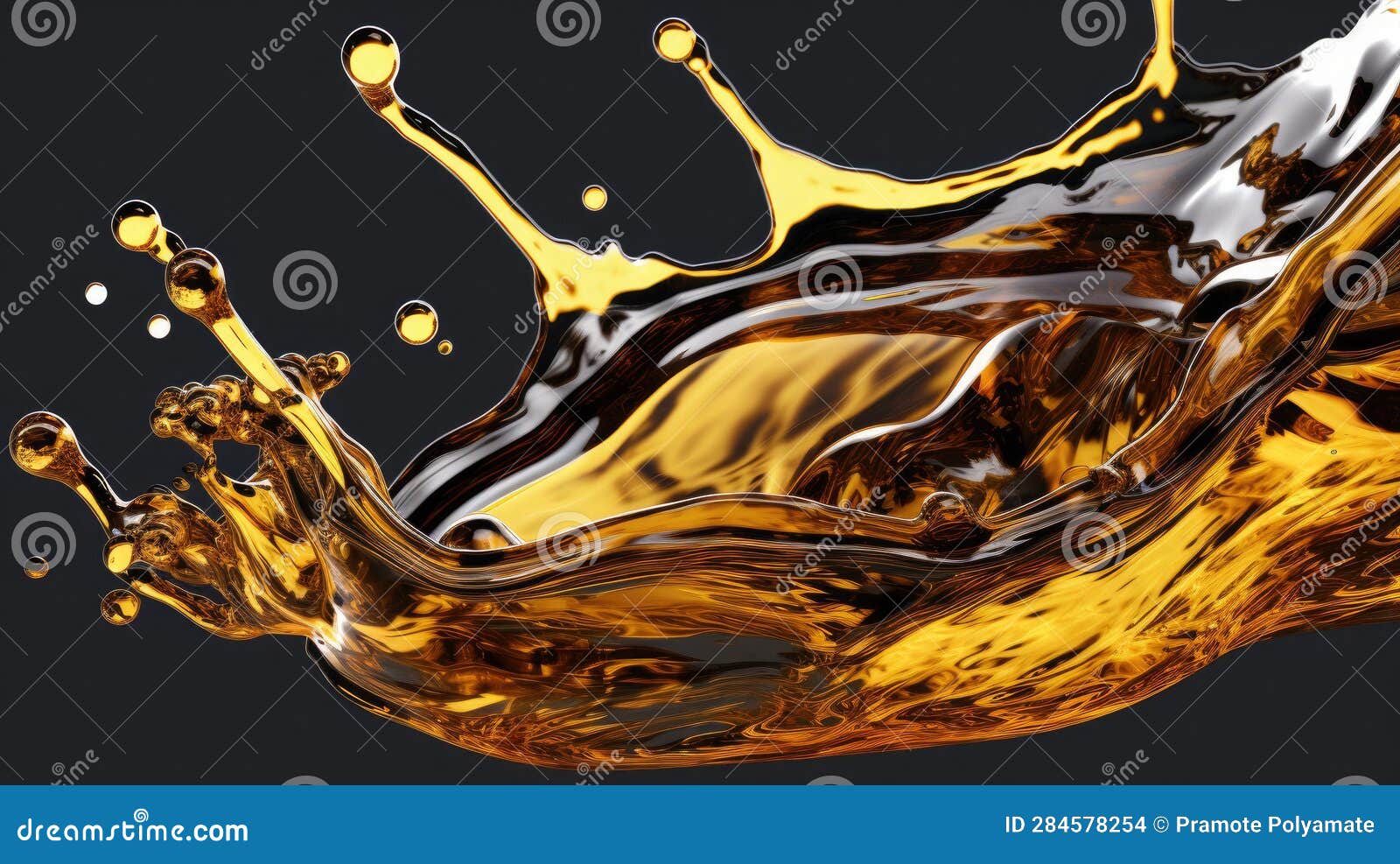 Oil Wave Splashing in Car Engine with Lubricant Oil. Generative AI ...
