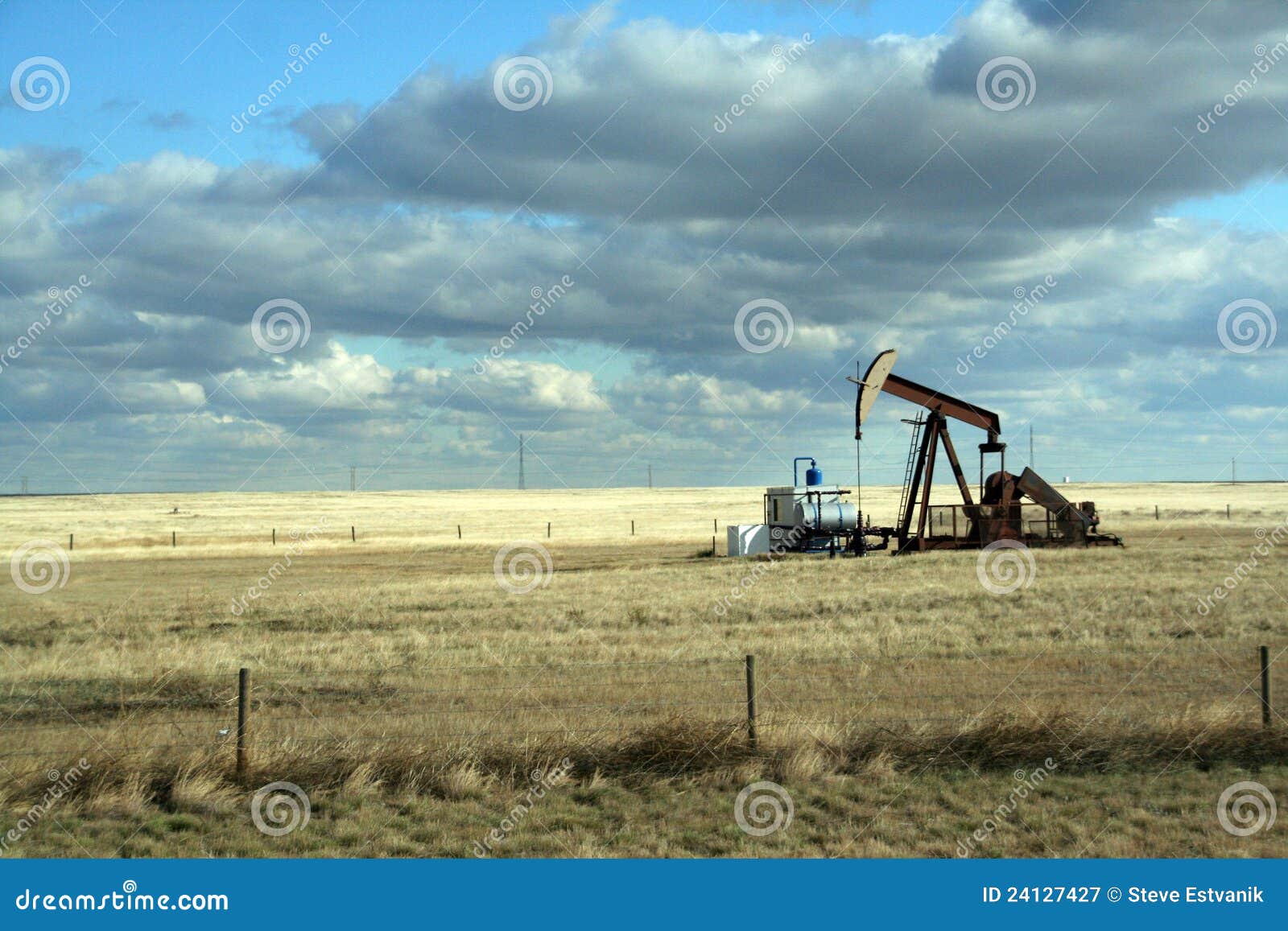 Oil well, stock image. Image of blue, clouds, open, pump - 24127427