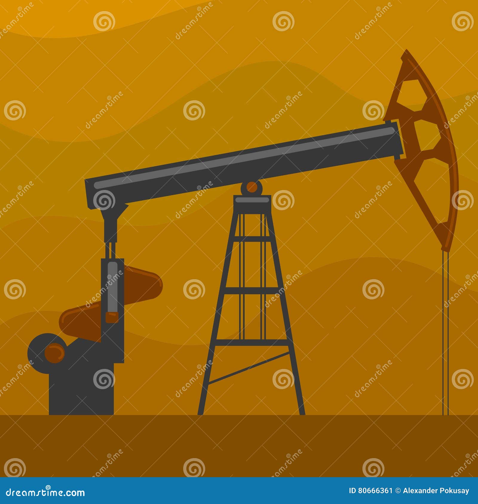 Oil Rig Or Oil Well In Flat Style Isolated On White Background ...