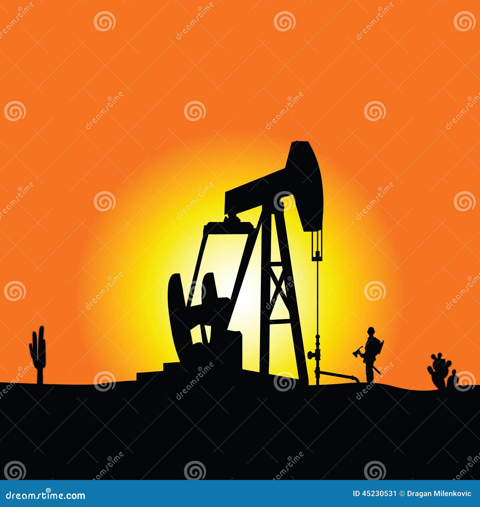 Oil well color vector stock vector. Illustration of business - 45230531