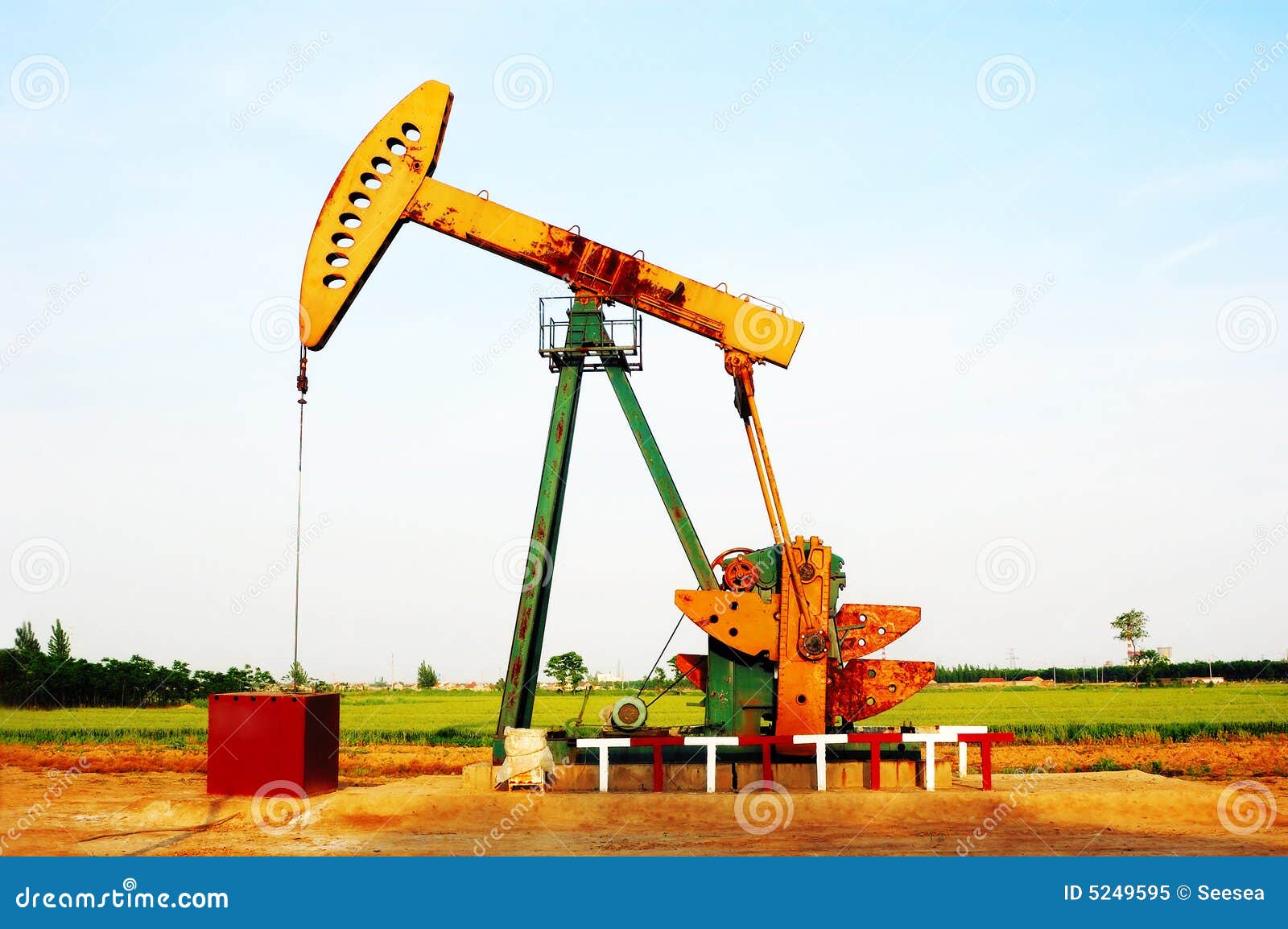 The Pumping Units And Well Workover Operation. Oil Pump Jack Sucker Rod ...